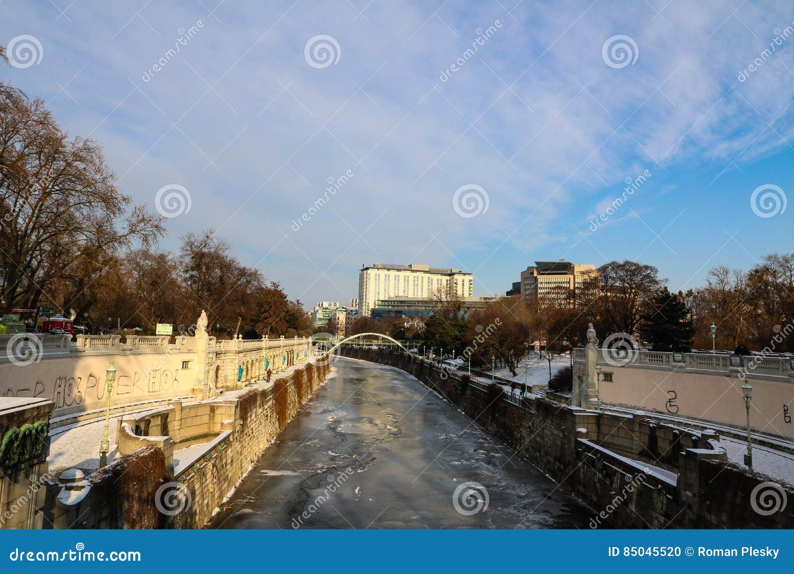 ` De Stadtpark Do ` a Cidade Central Park De Viena Foto de Stock ...