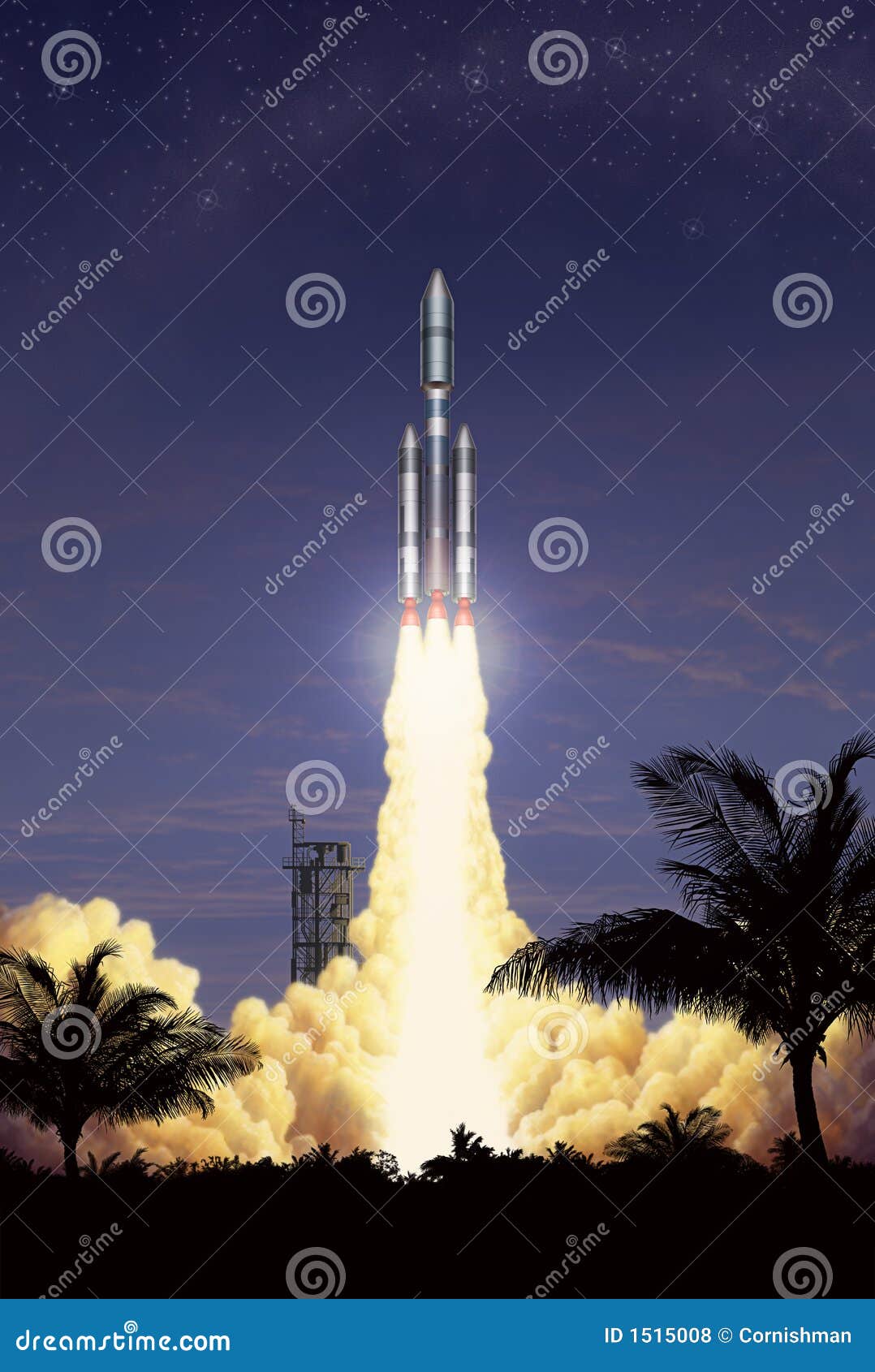 De Start van de raket stock illustratie. Illustration of zonne - 1515008