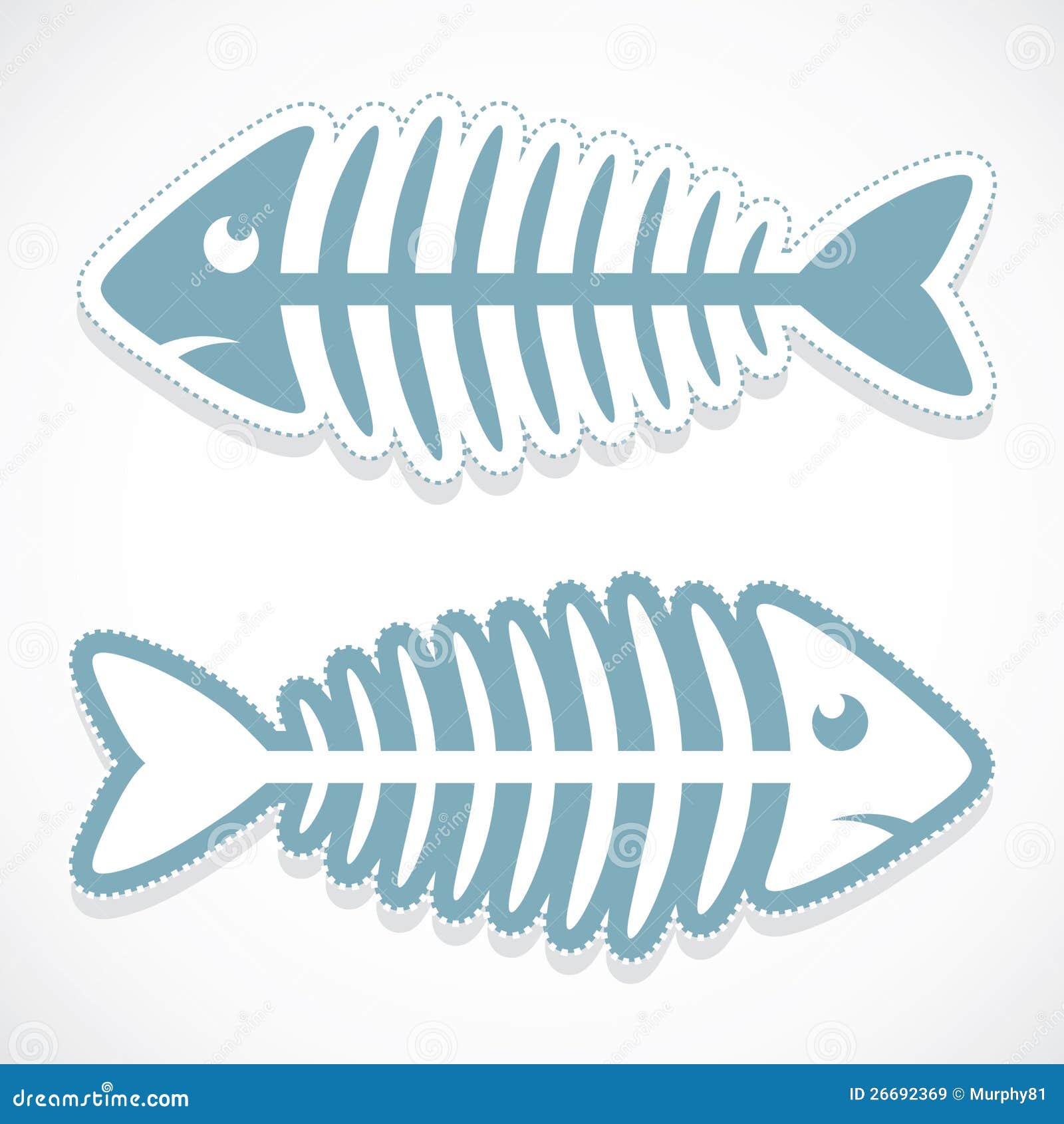 De sticker van de visgraat vector illustratie. Illustration of vorm ...