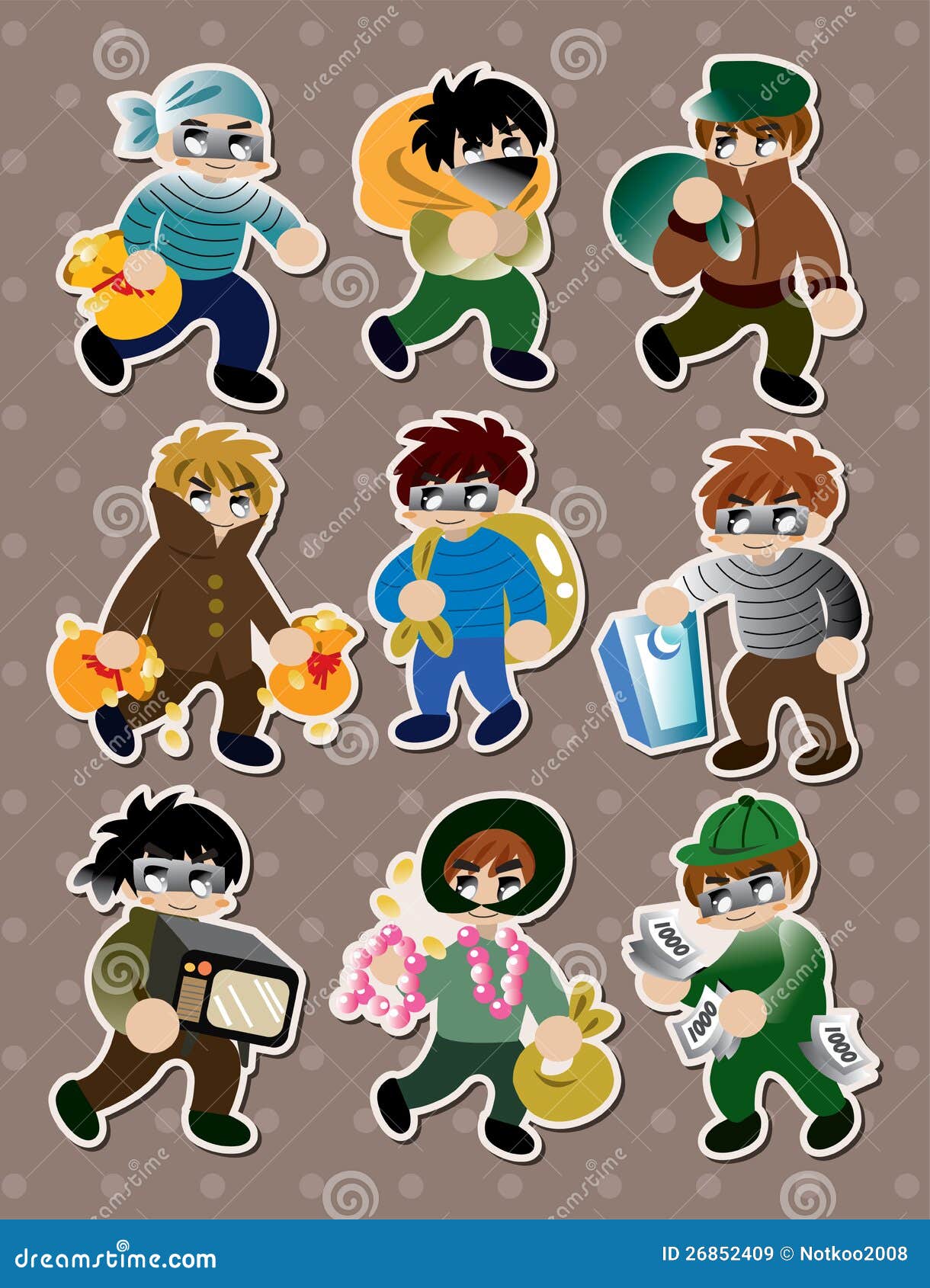 De stickers van de dief vector illustratie. Illustration of element ...