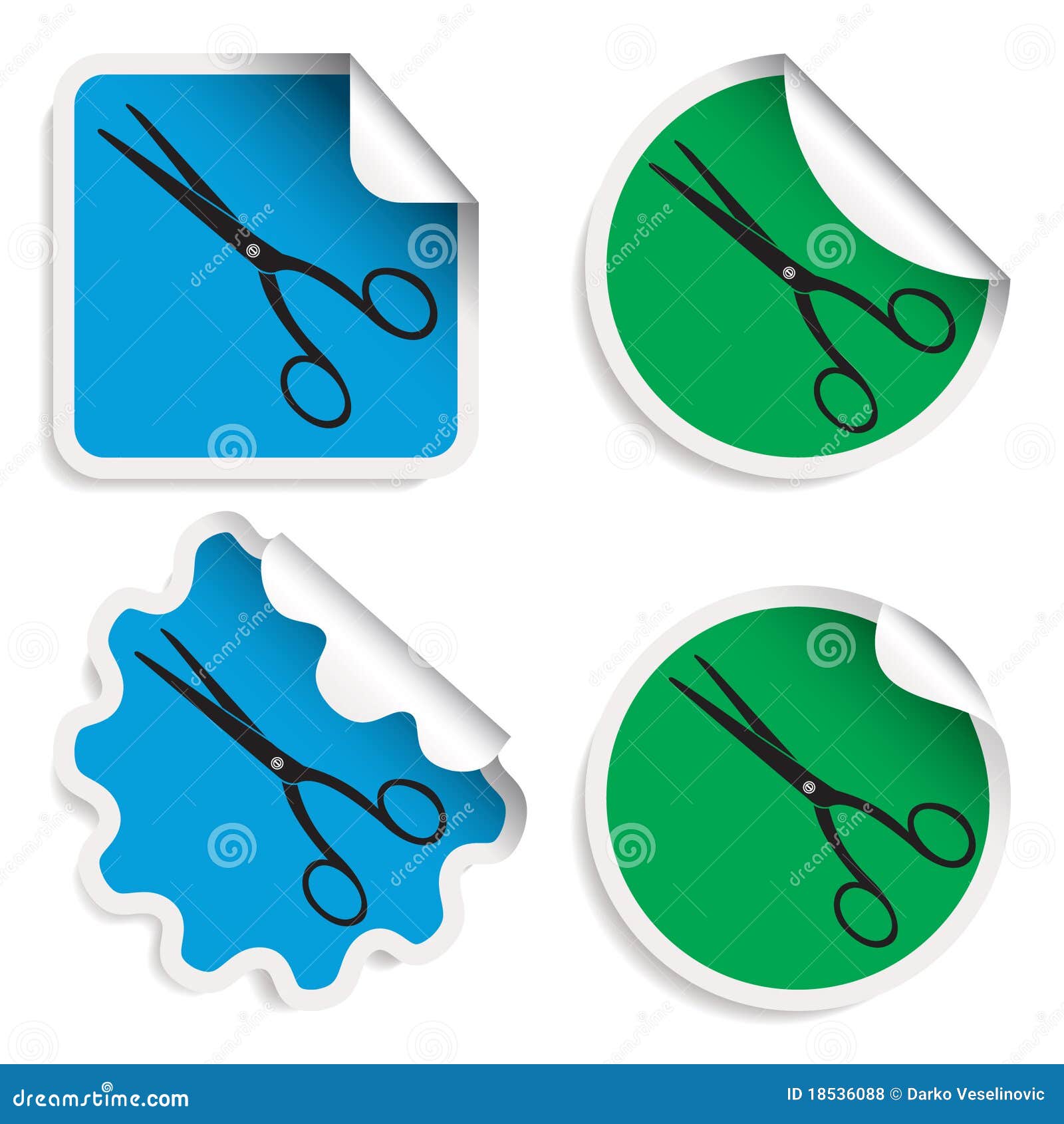 De stickers van de schaar vector illustratie. Illustration of ...