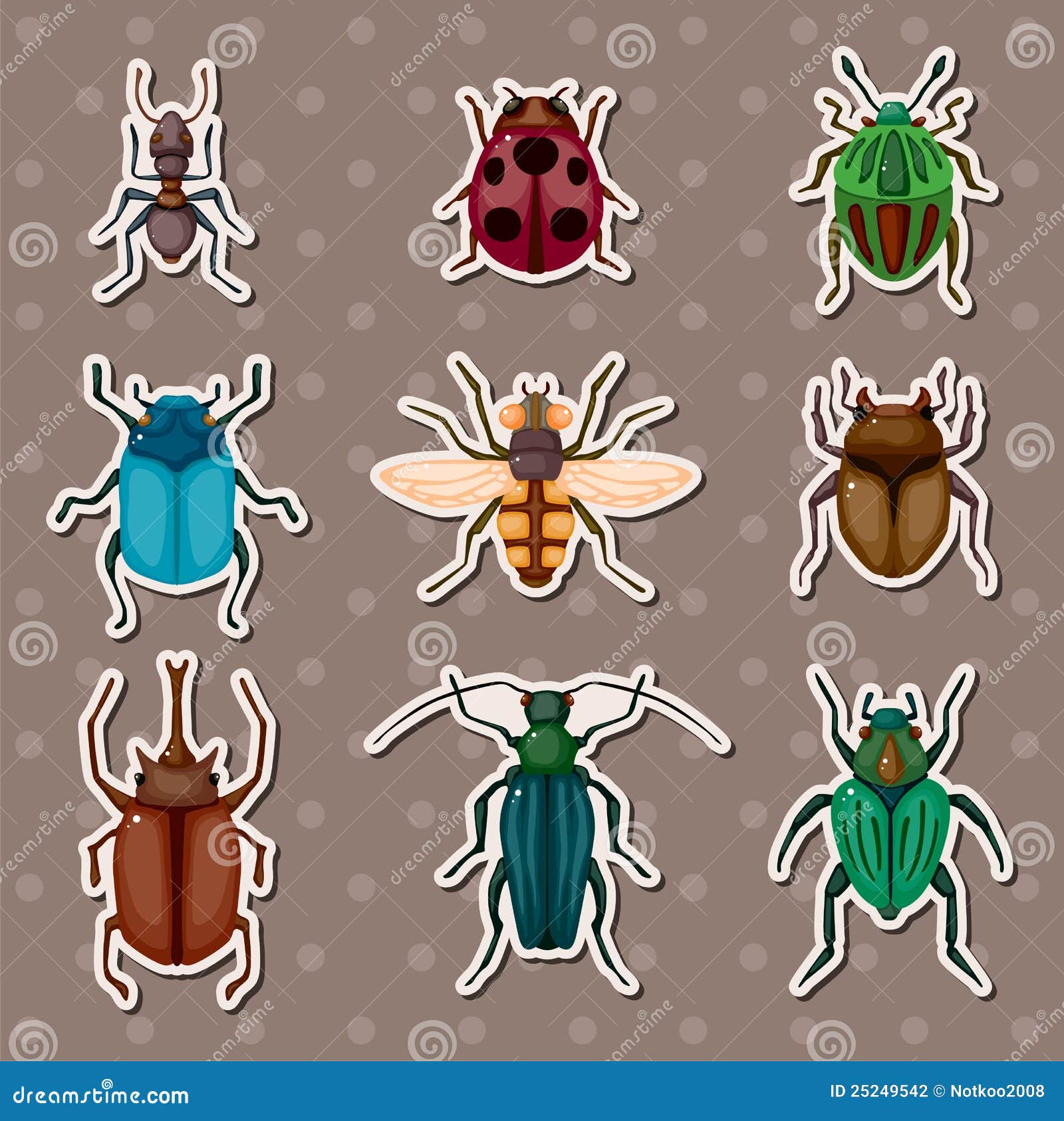 De stickers van het insect vector illustratie. Illustration of veenmol ...