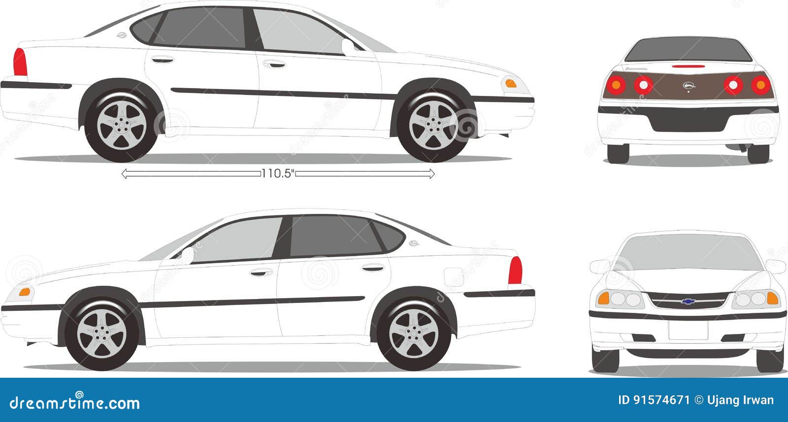 De Stijl Van De Autoafmeting Vector Illustratie - Illustration of ...