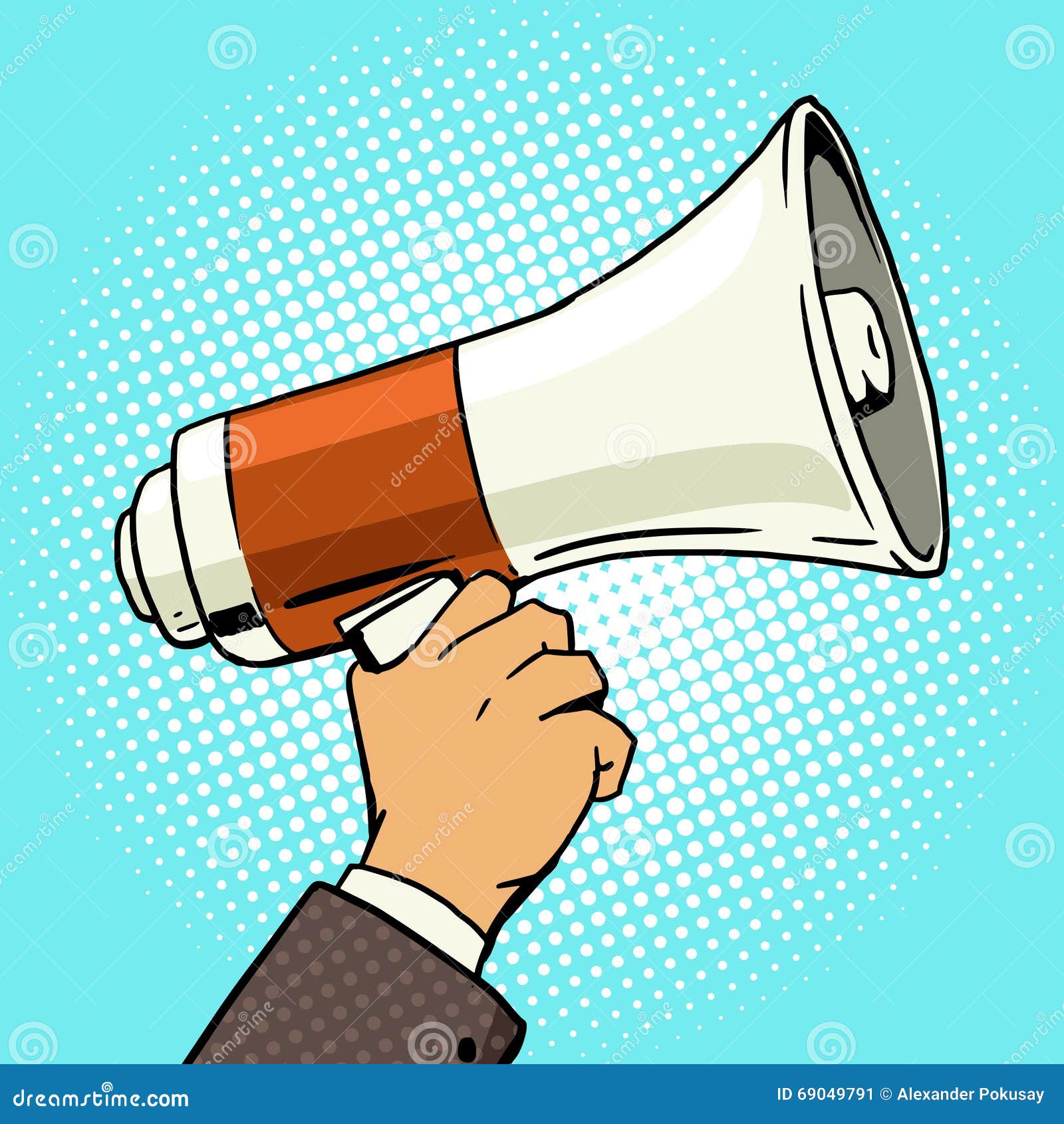 De Stijlvector Van Het Megafoon in Hand Pop-art Vector Illustratie ...