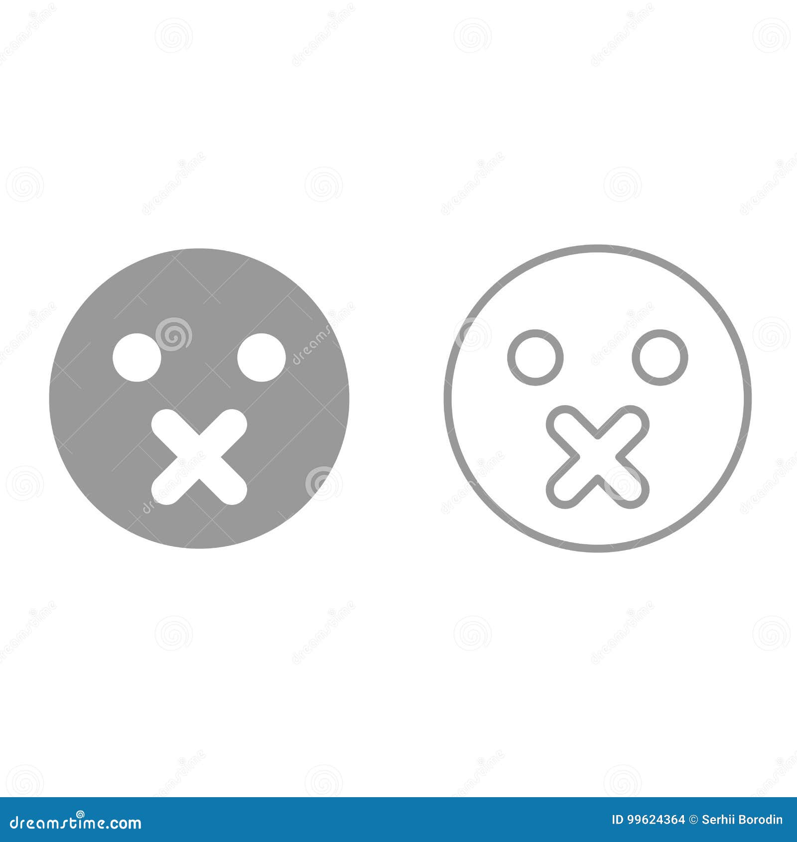 De Stilte Emoticon Het is Pictogram Vector Illustratie - Illustration ...