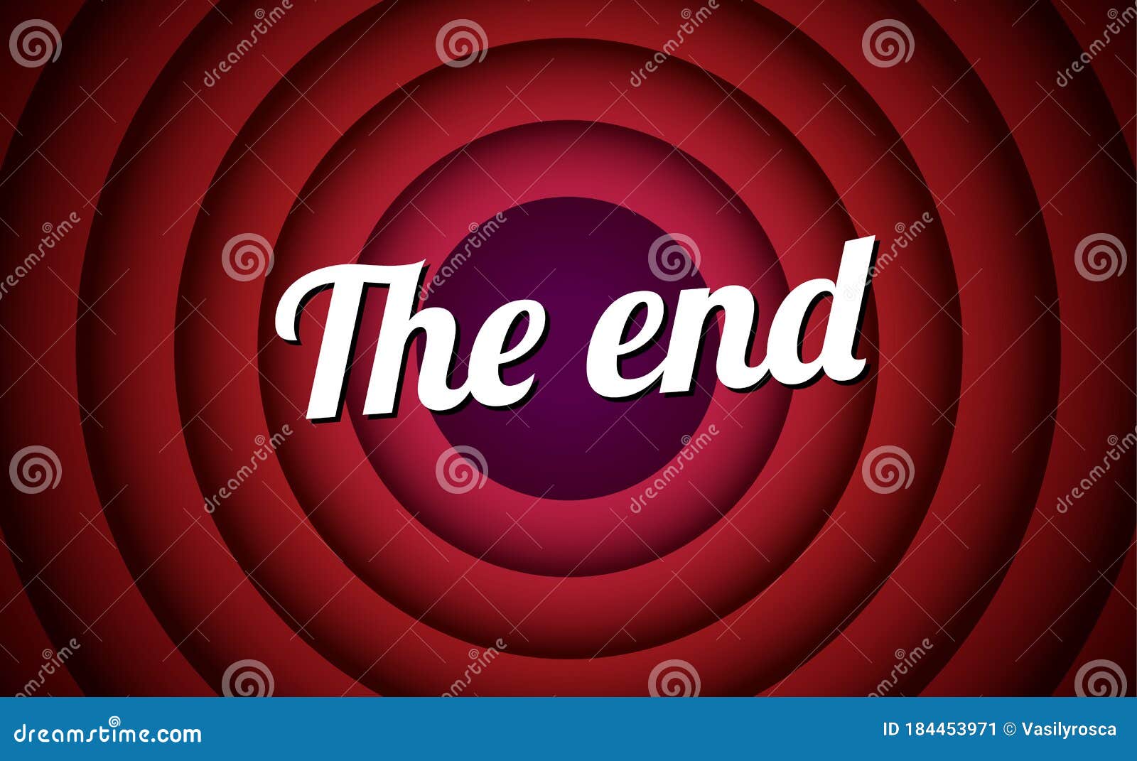 De Strippostercirkel Van Het Eindfilmlettertype. Achtergrond Tekenfilm ...