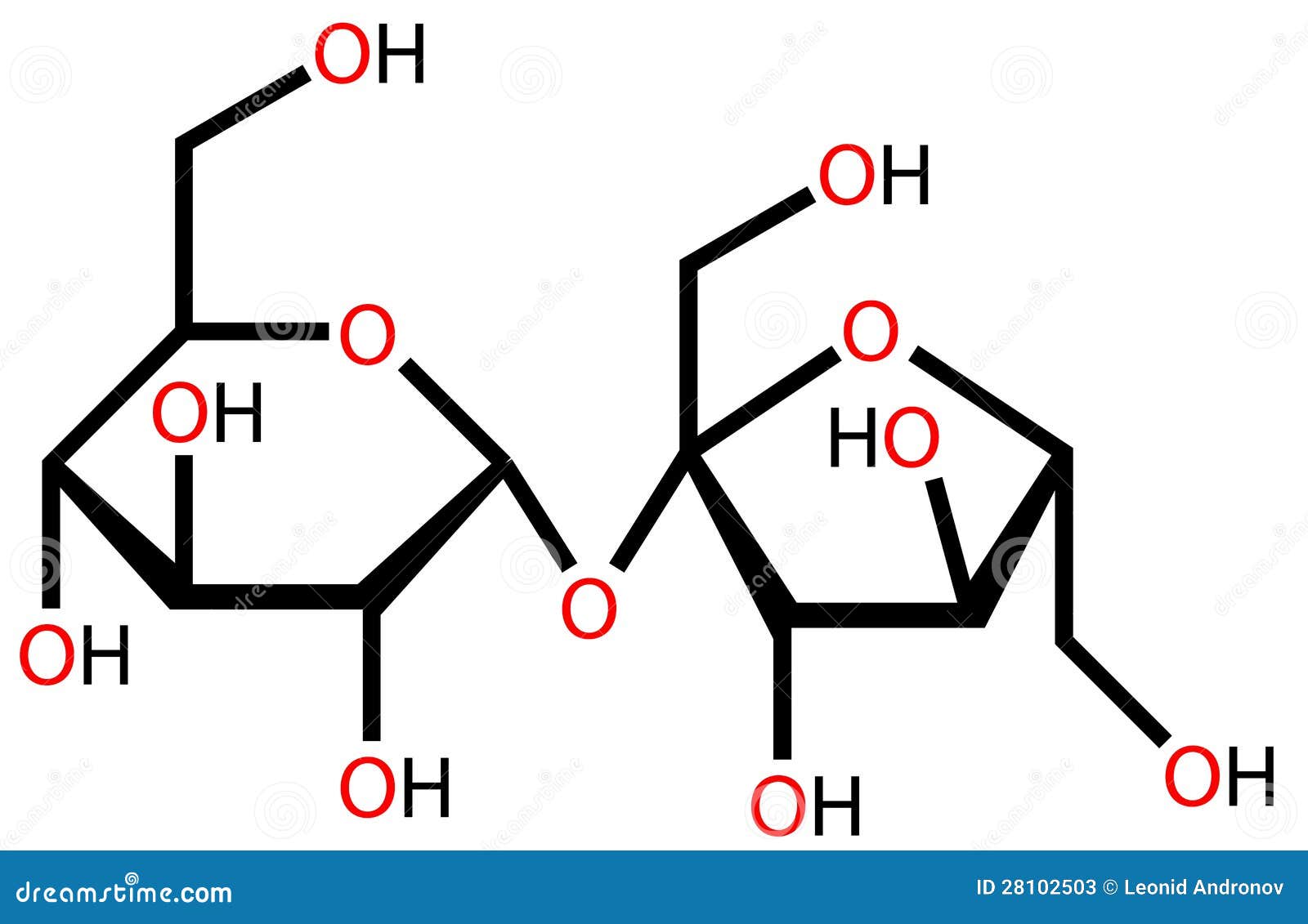 De Structurele Formule Van De Sucrose Vector Illustratie - Illustration ...