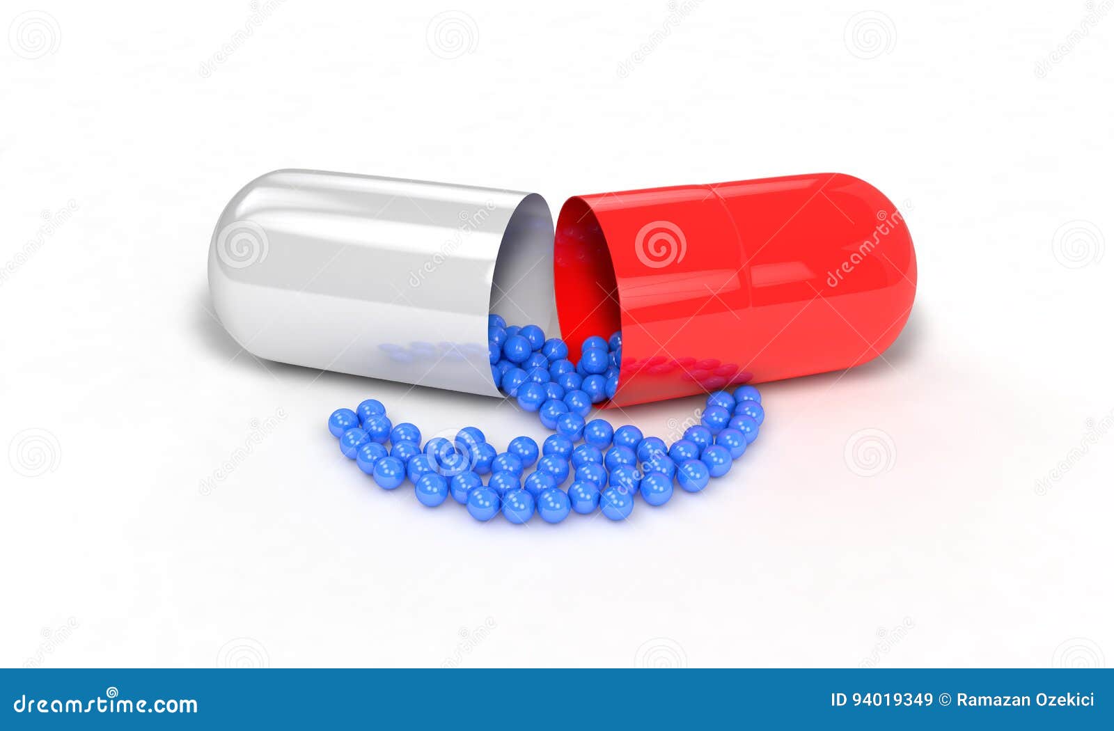 De Substanties in Pil Op Wit, 3d Geven Terug Stock Illustratie ...