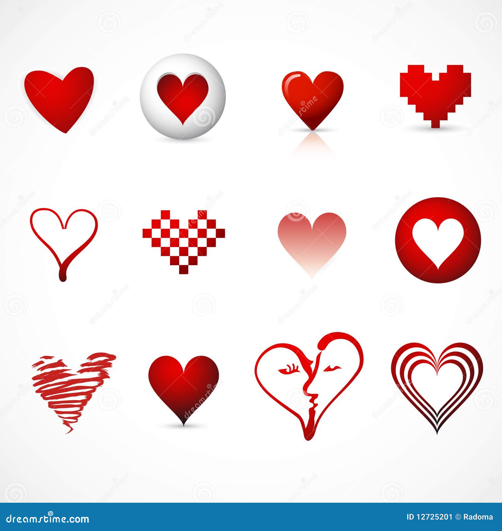 De Symbolen/de Pictogrammen Van Het Hart Vector Illustratie ...