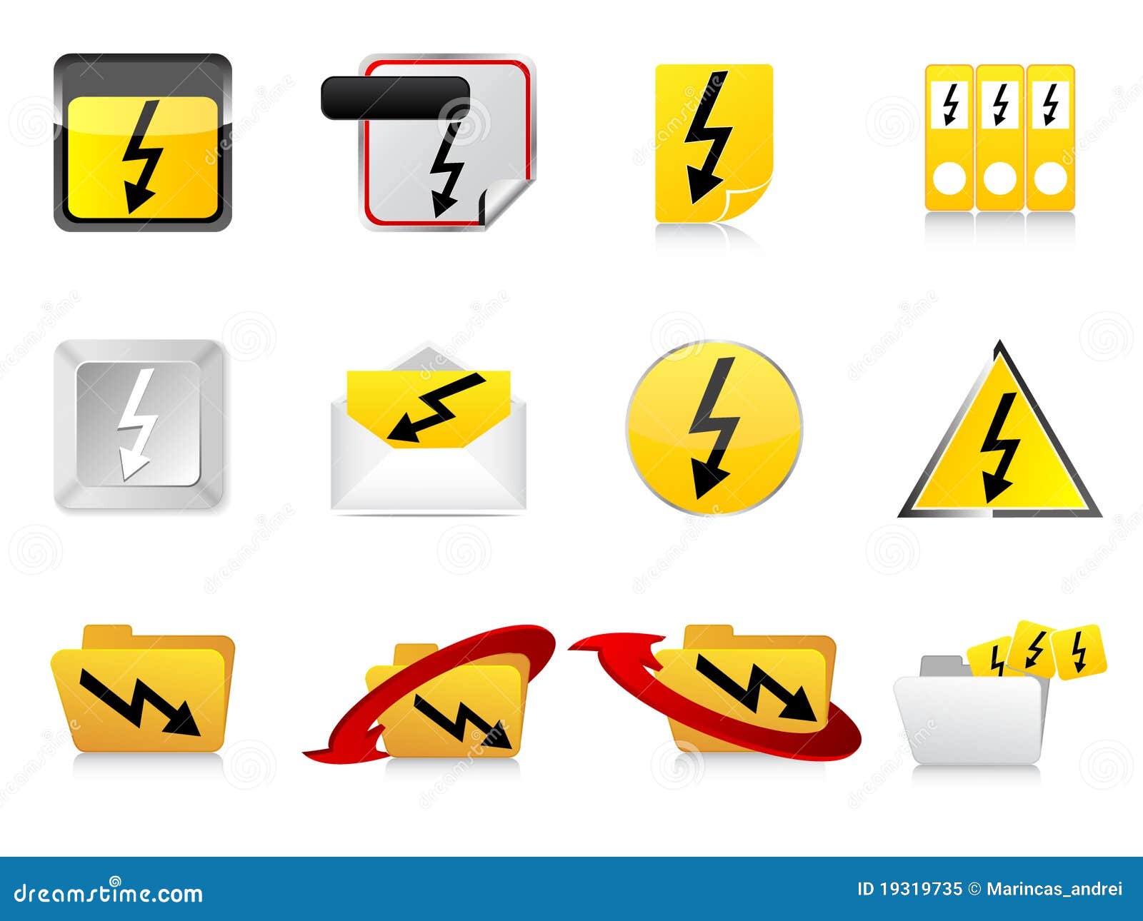 De Symbolen Van De Hoogspanning Vector Illustratie - Illustration of ...
