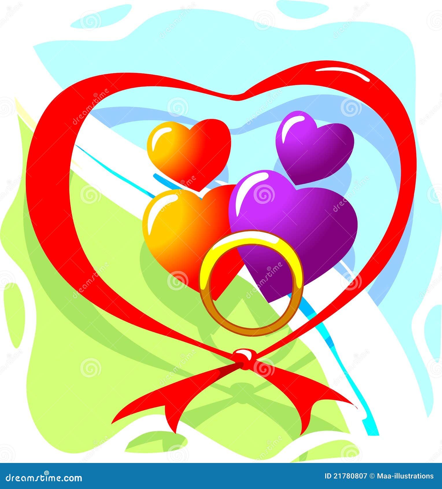 De symbolen van de liefde vector illustratie. Illustration of tafereel ...