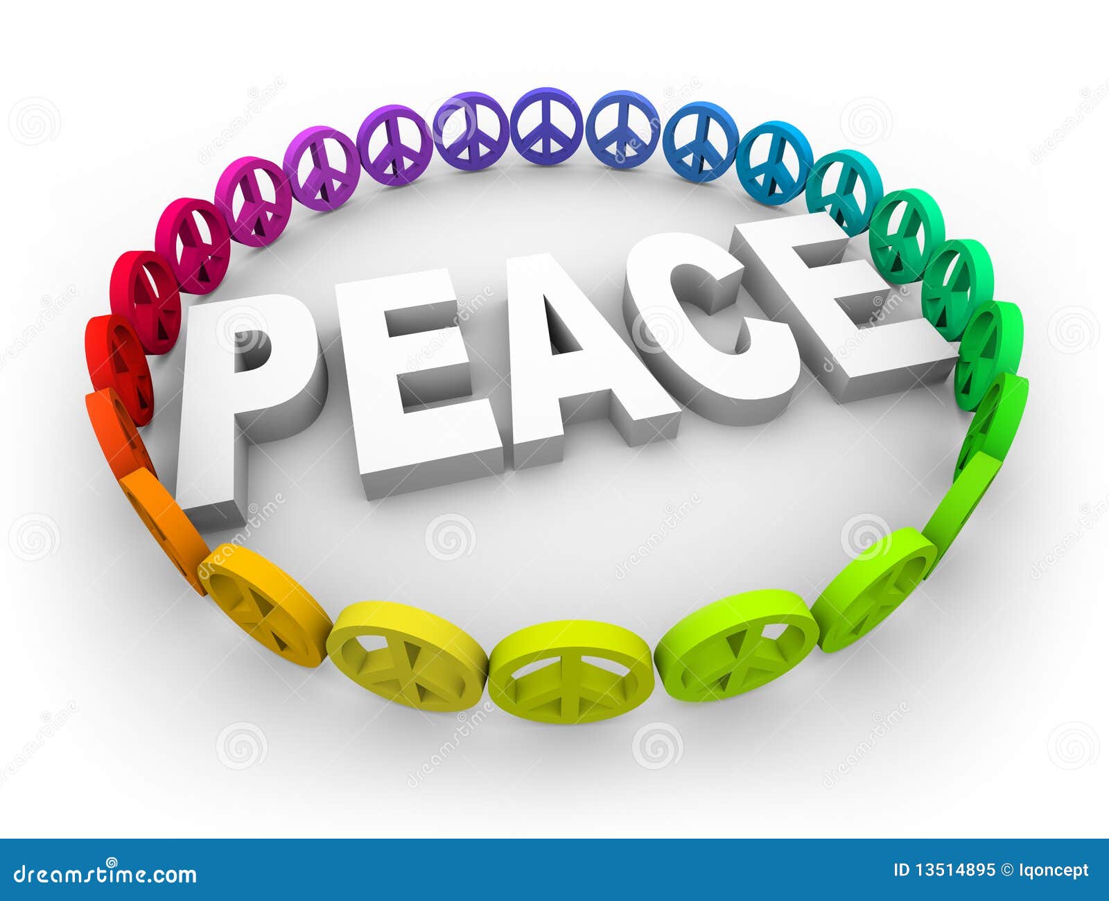 De Symbolen Van De Vrede Rond Het Woord Stock Illustratie ...