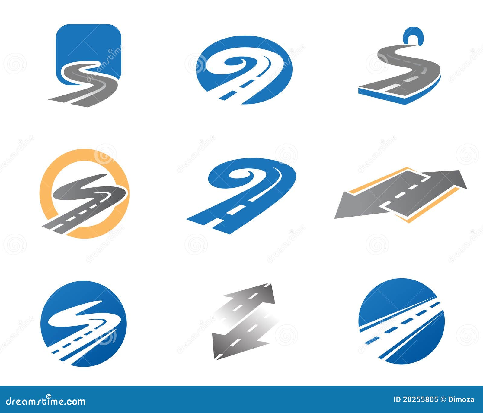 De symbolen van de weg vector illustratie. Illustration of teken - 20255805