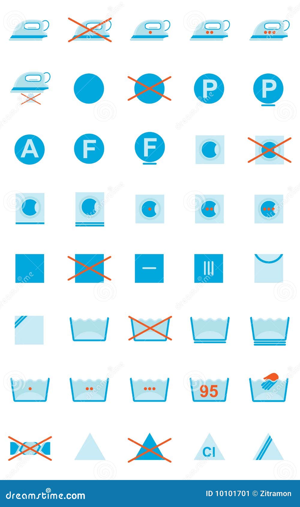 De Symbolen Van De Zorg Van De Kleding Vector Illustratie ...