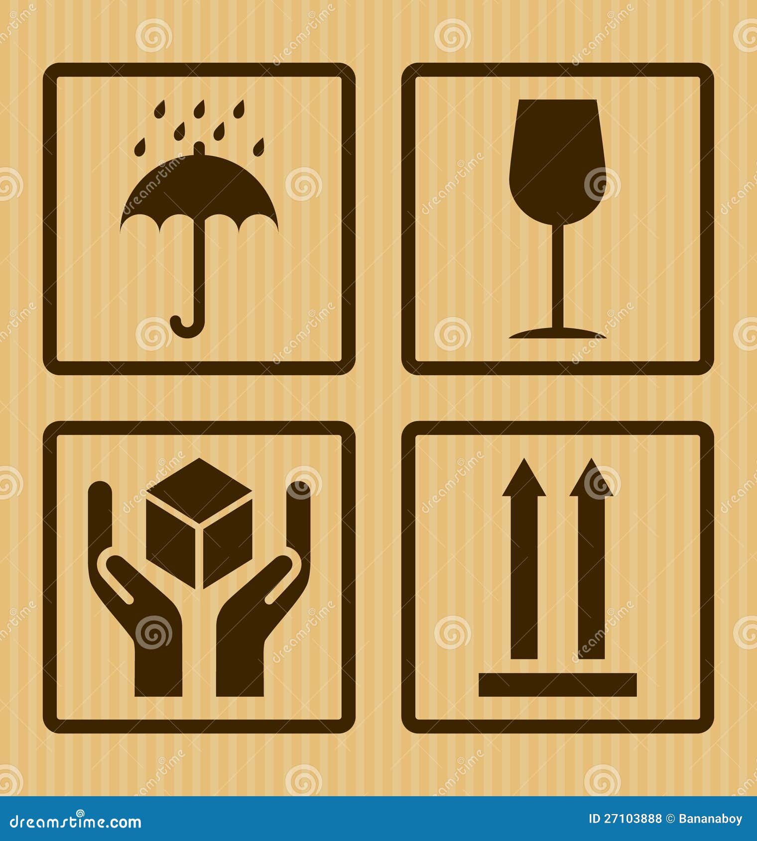 De symbolen van het karton vector illustratie. Illustration of bodem ...