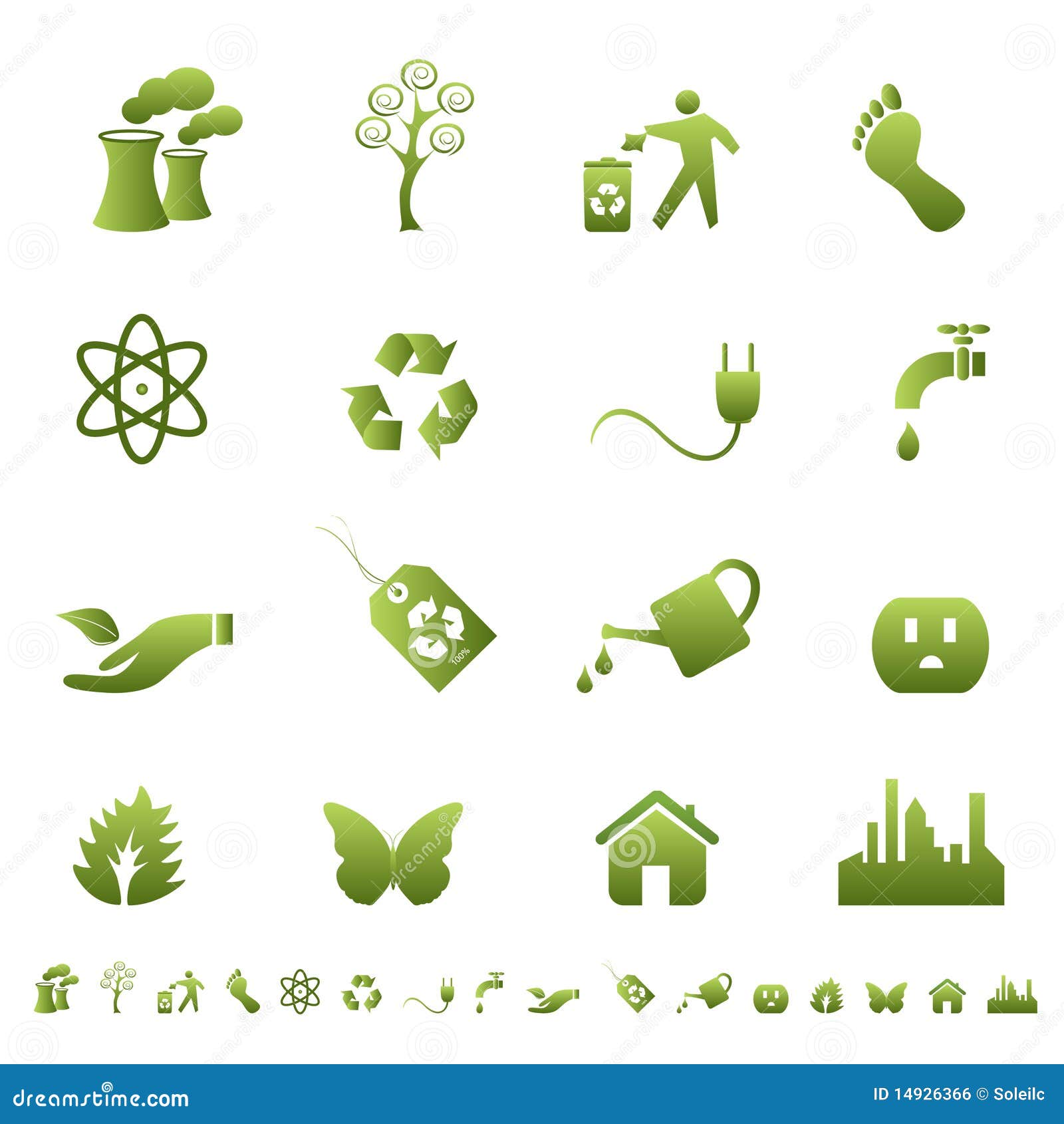 De Symbolen Van Het Milieu En Van De Ecologie Vector Illustratie ...