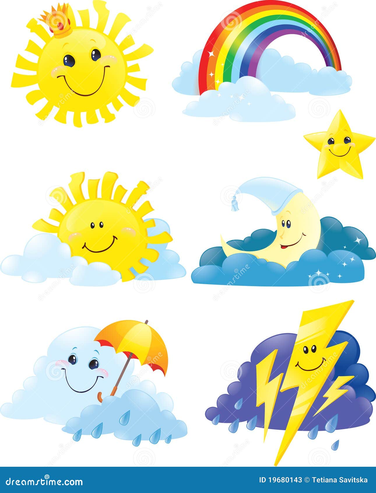 De symbolen van het weer stock illustratie. Illustration of rust - 19680143