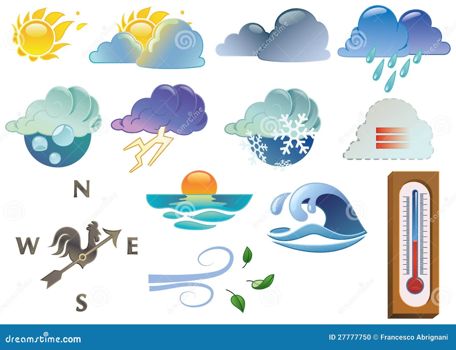 De symbolen van het weer vector illustratie. Illustration of koude ...