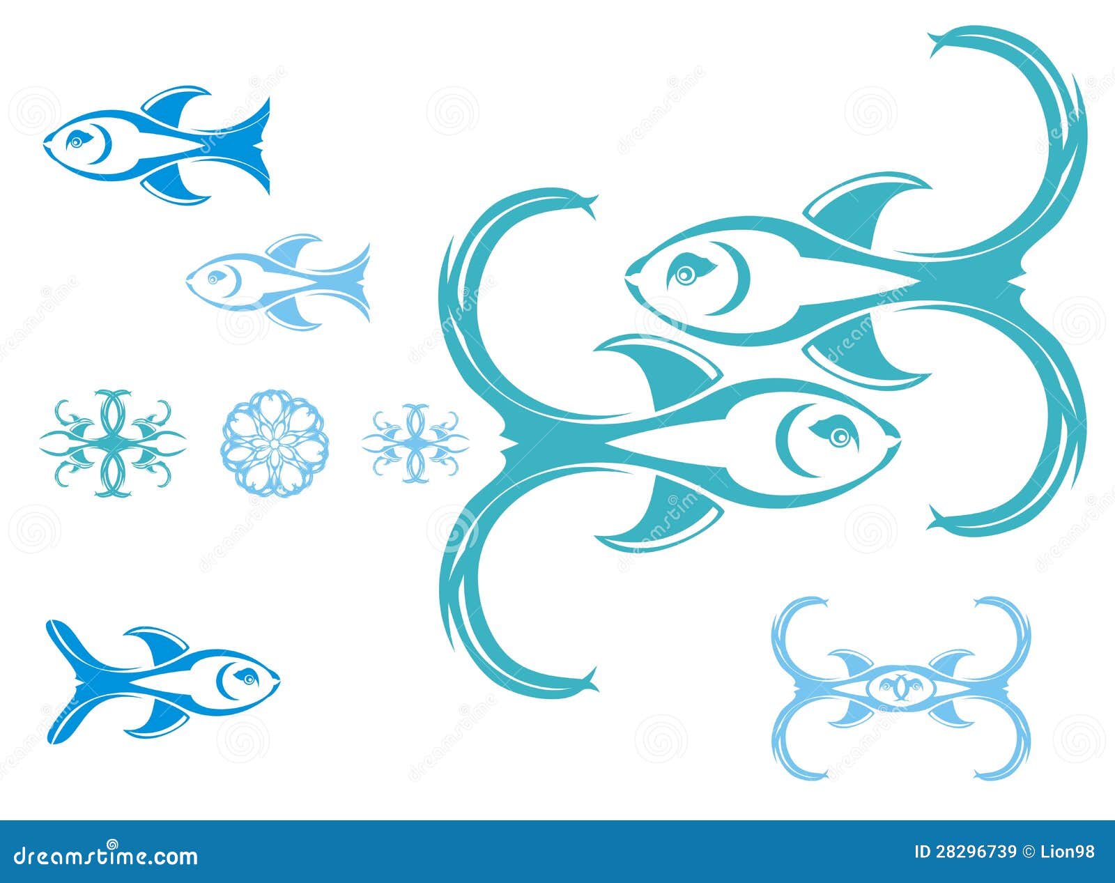 De Symbolen Van Vissen, Vector Vector Illustratie - Illustration of ...