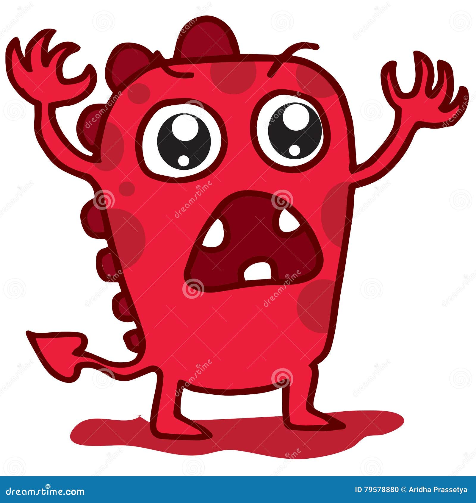 De T-shirtontwerp Van Het Beeldverhaal Grappig Rood Monster Vector ...