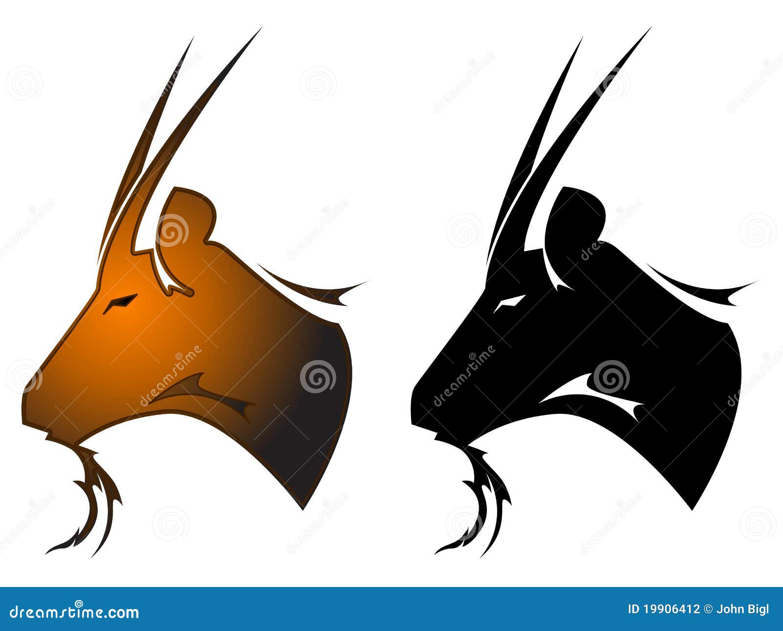 De Tatoegeringssymbool Van De Geit Vector Illustratie - Illustration of ...