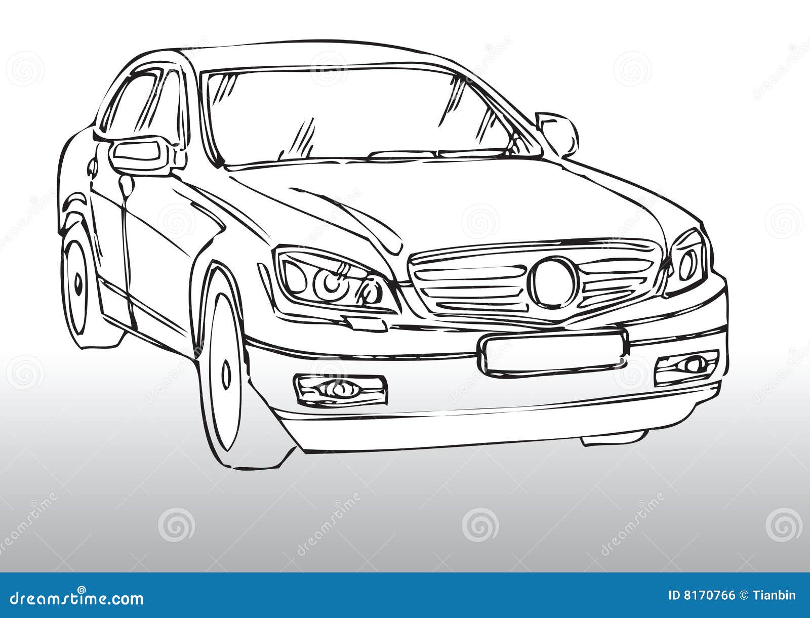 De tekening van de auto vector illustratie. Illustration of één - 8170766