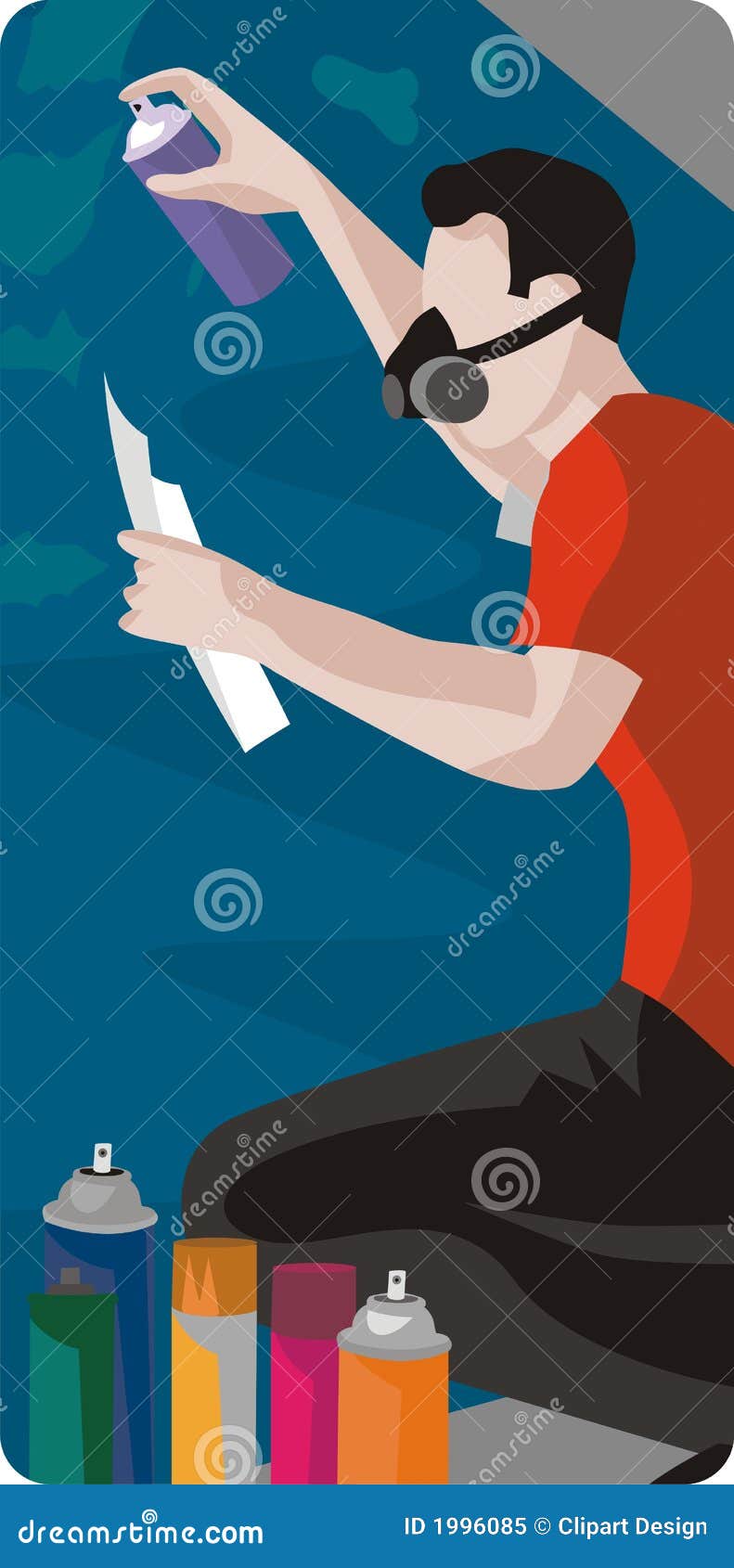 De Tekening Van De Kunstenaar Met Nevel Vector Illustratie ...