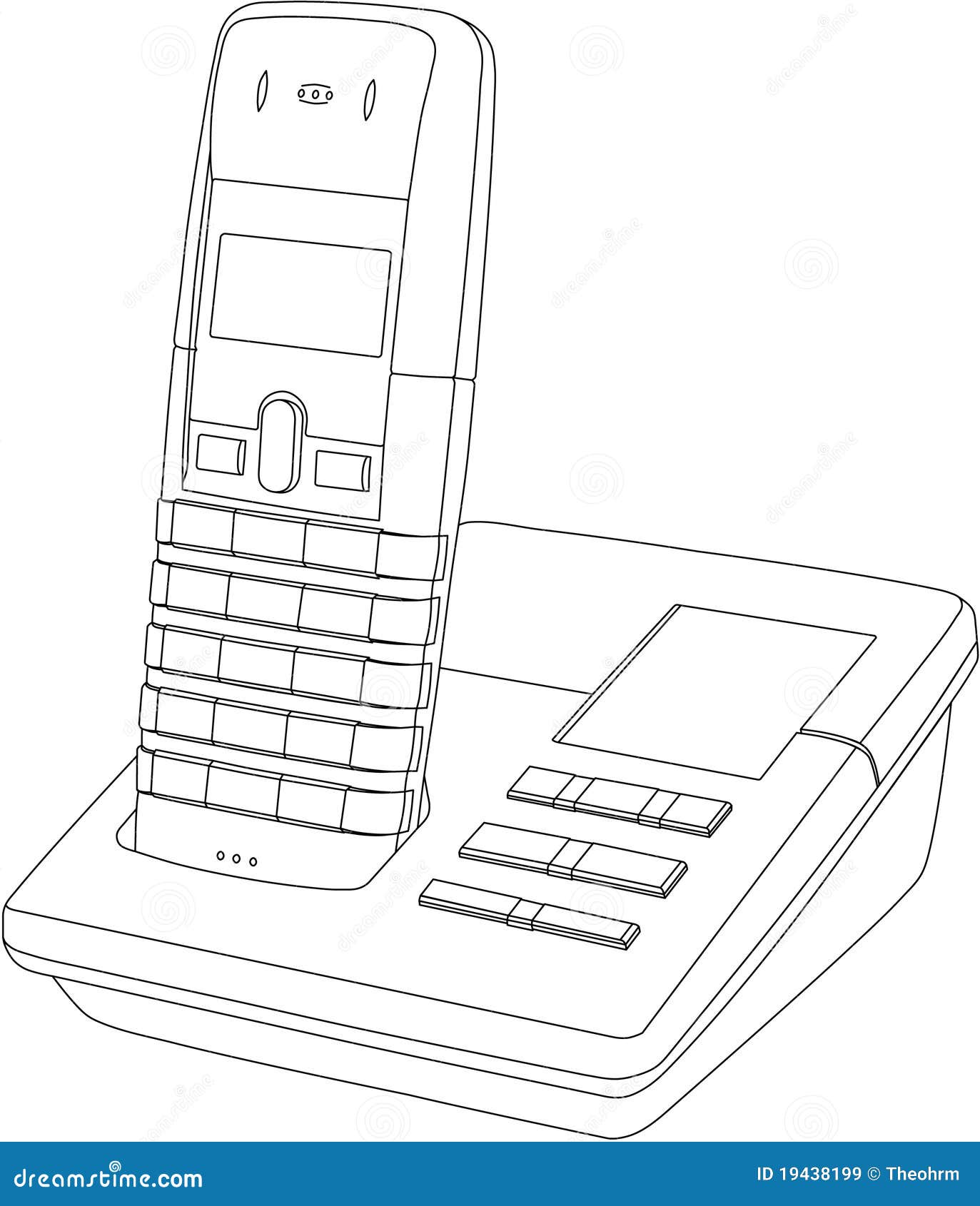 De Tekening Van De Lijn Van De Telefoon Vector Illustratie ...
