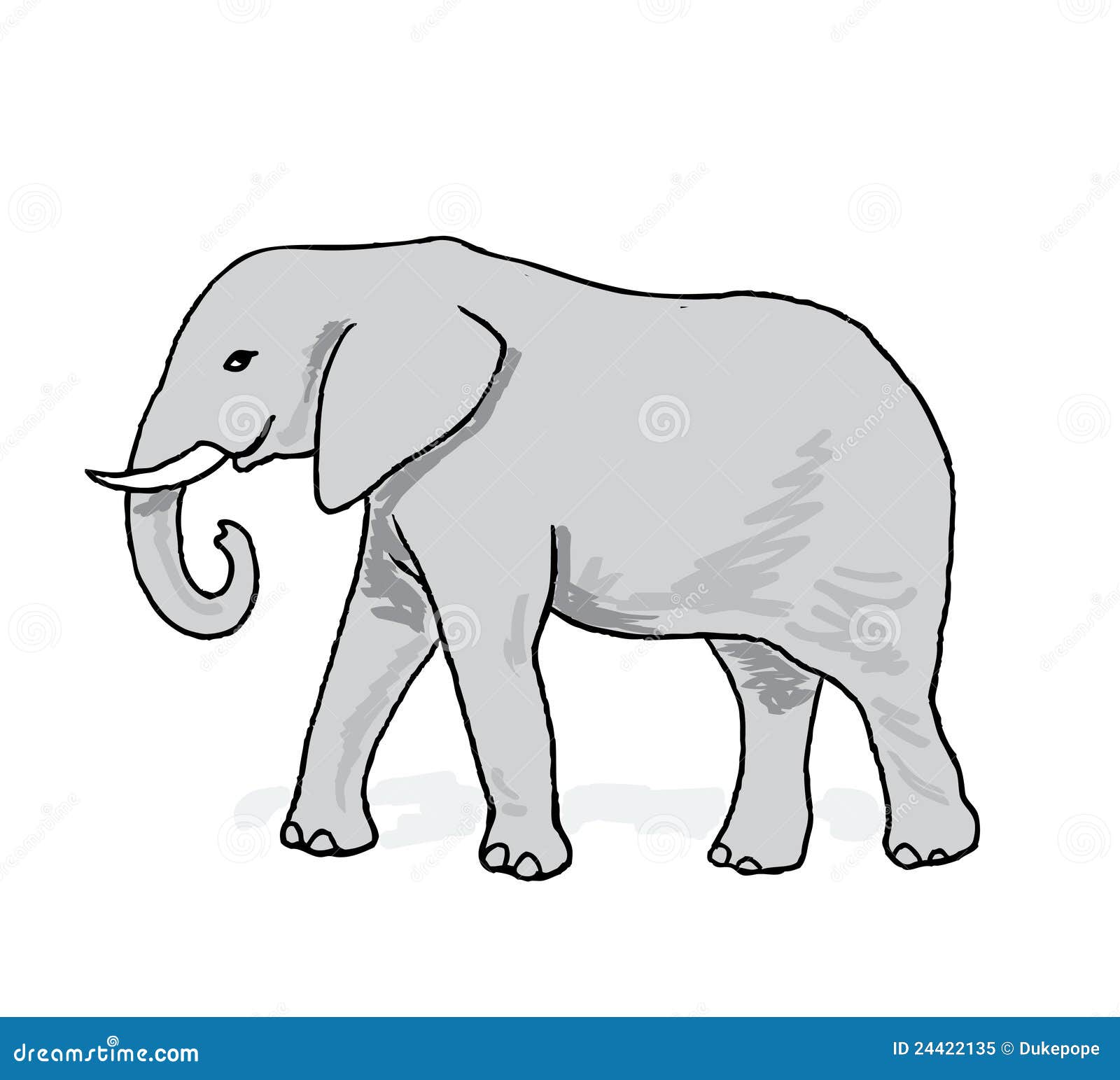 De tekening van de olifant vector illustratie. Illustration of grappig ...