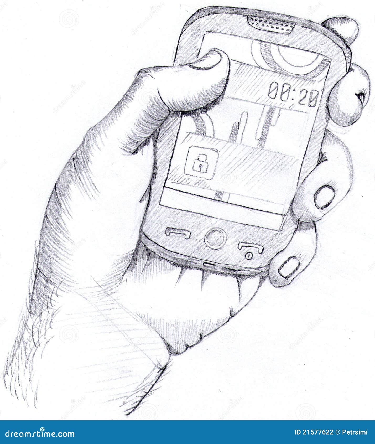 De Tekening Van De Telefoon Stock Illustratie - Illustration of ...