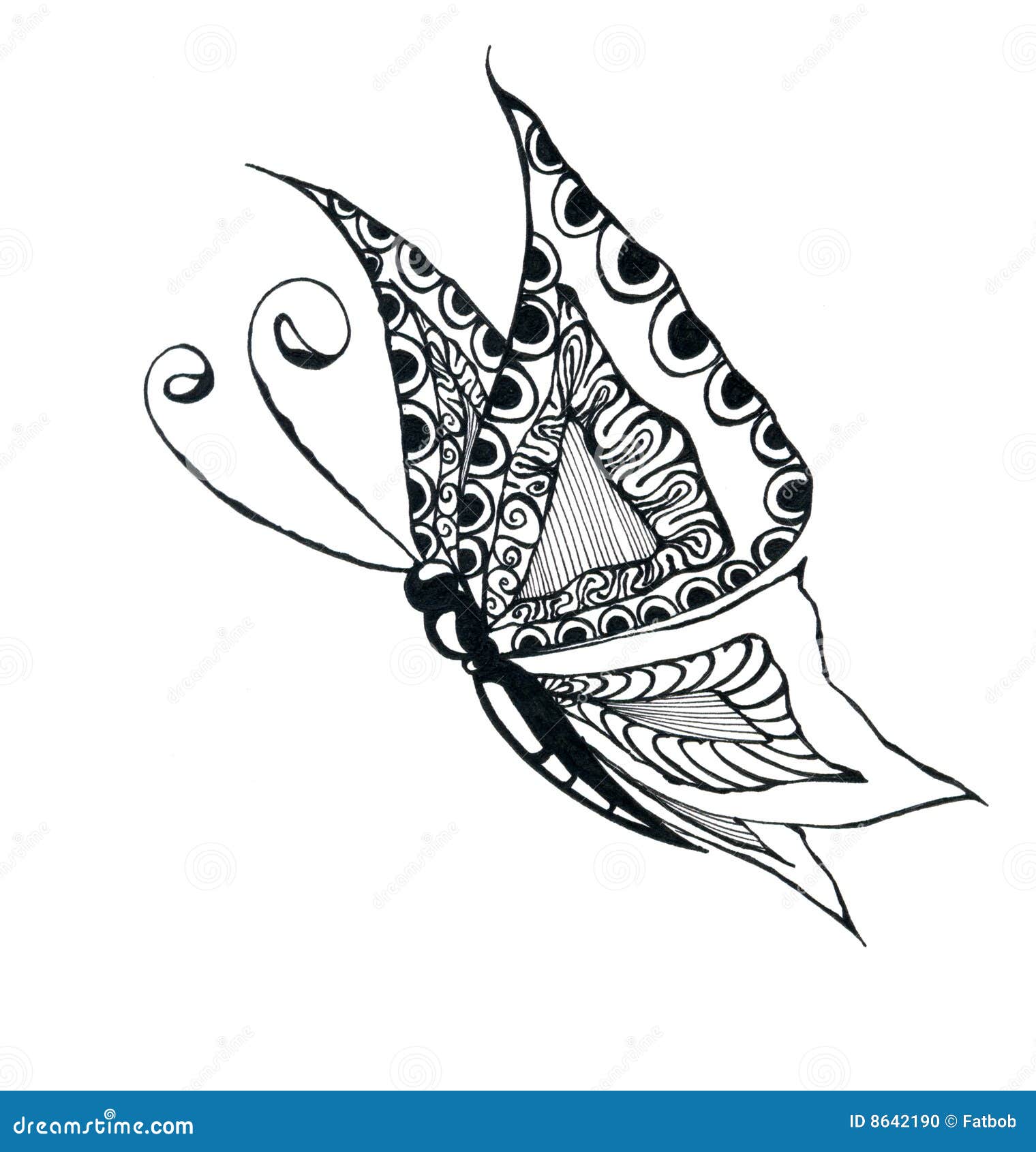 De tekening van de vlinder stock illustratie. Illustration of ...