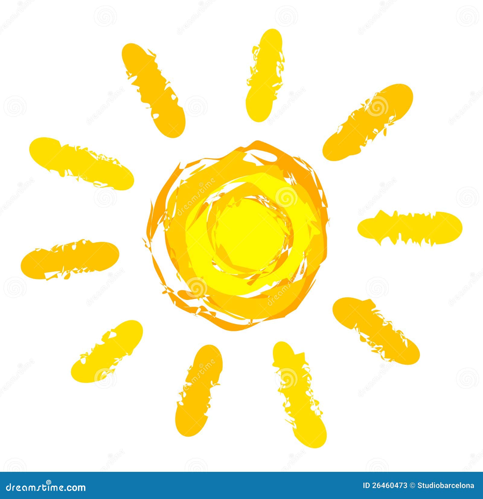 De tekening van de zon stock illustratie. Illustration of teken - 26460473