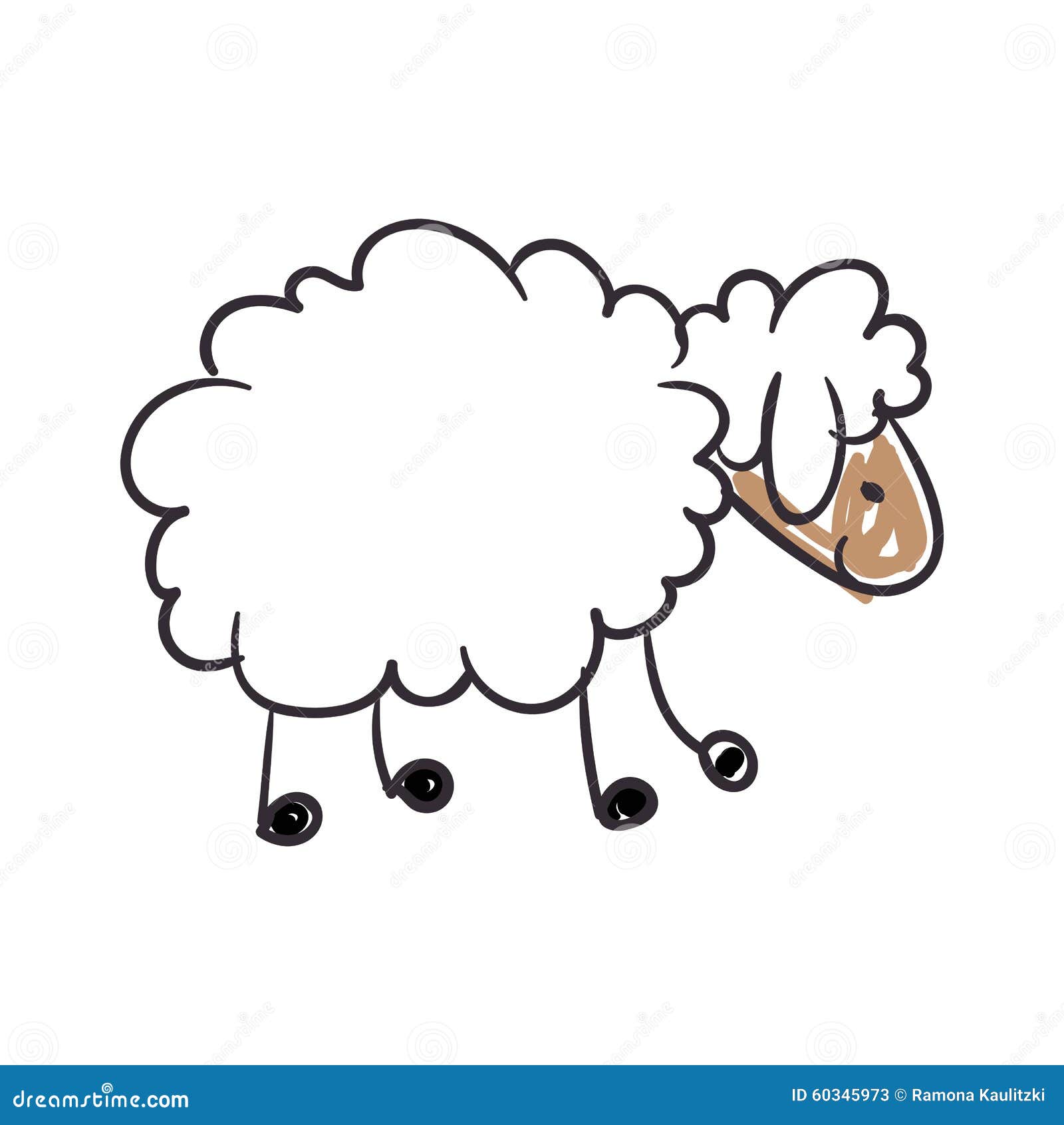 De Tekening Van Kinderen Van Een Schaap Stock Illustratie ...