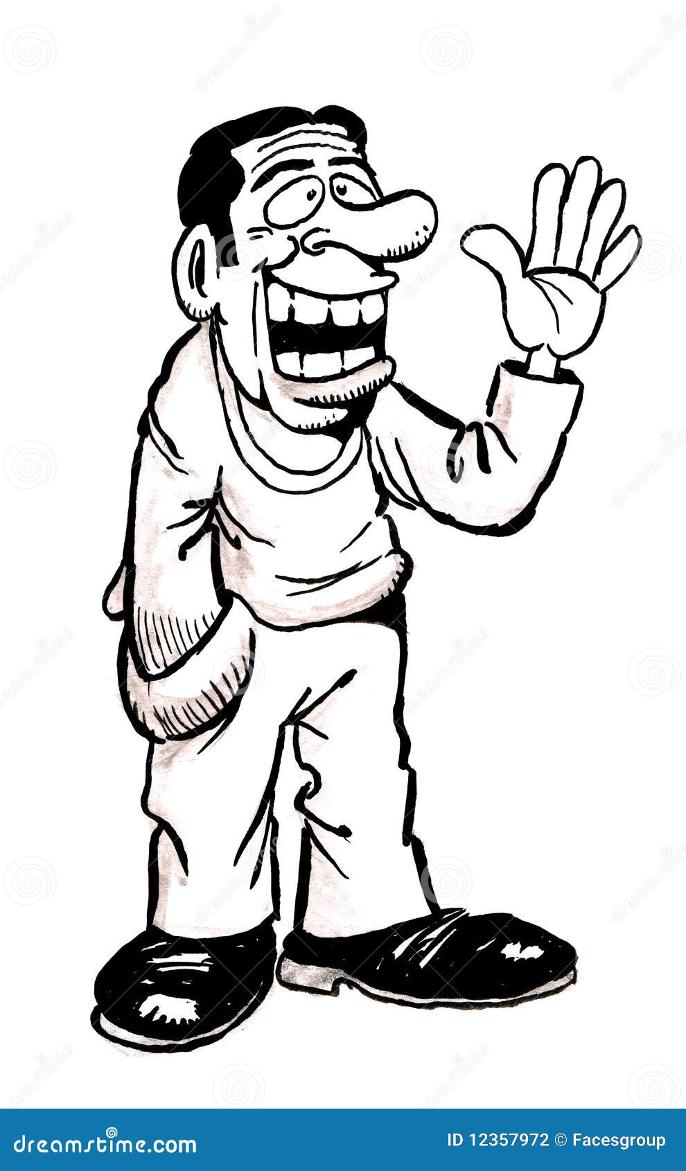 De Tekenings Lachende Mens Van Het Beeldverhaal Stock Illustratie ...