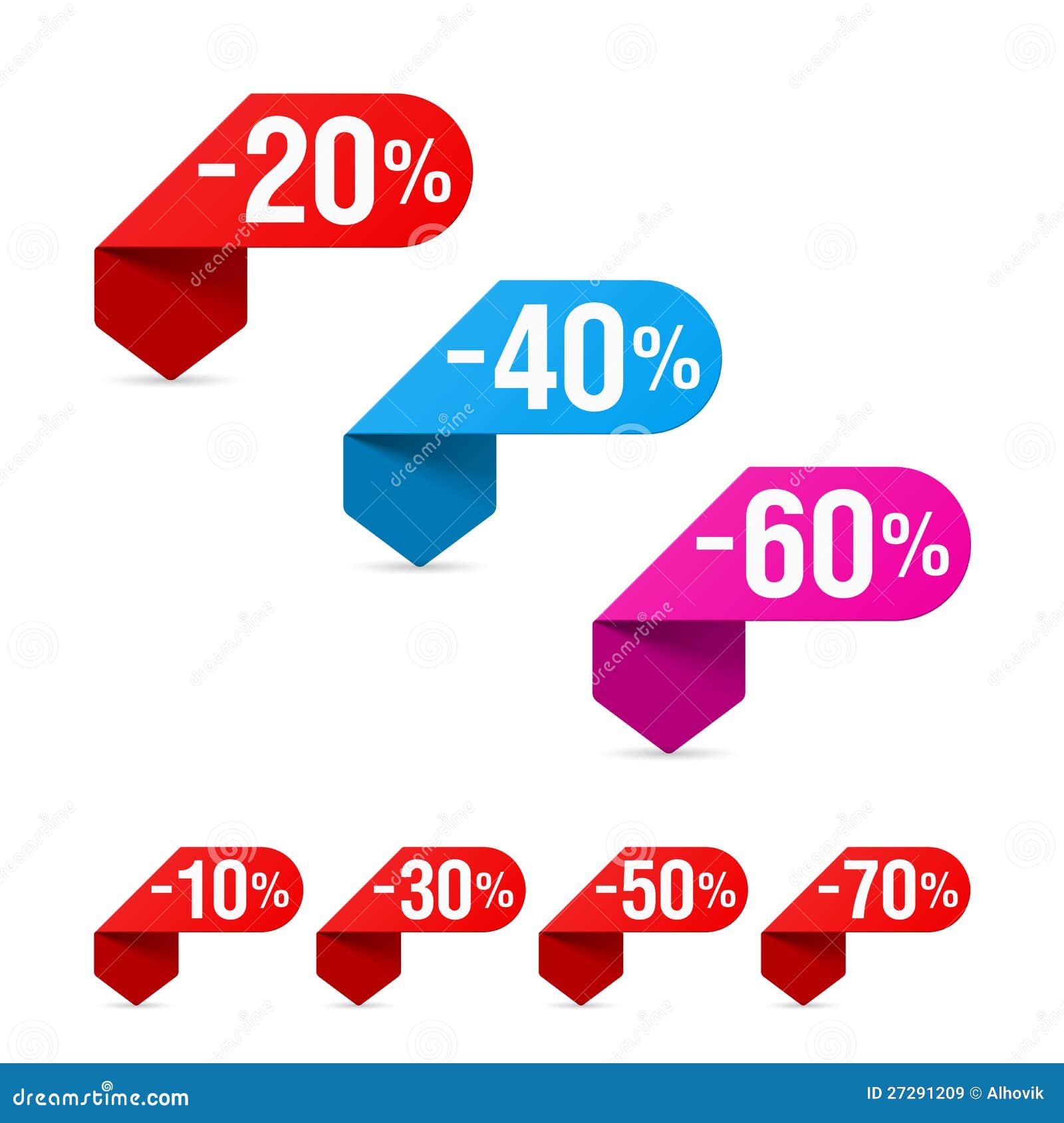 De tekens van de korting vector illustratie. Illustration of aanbieding ...