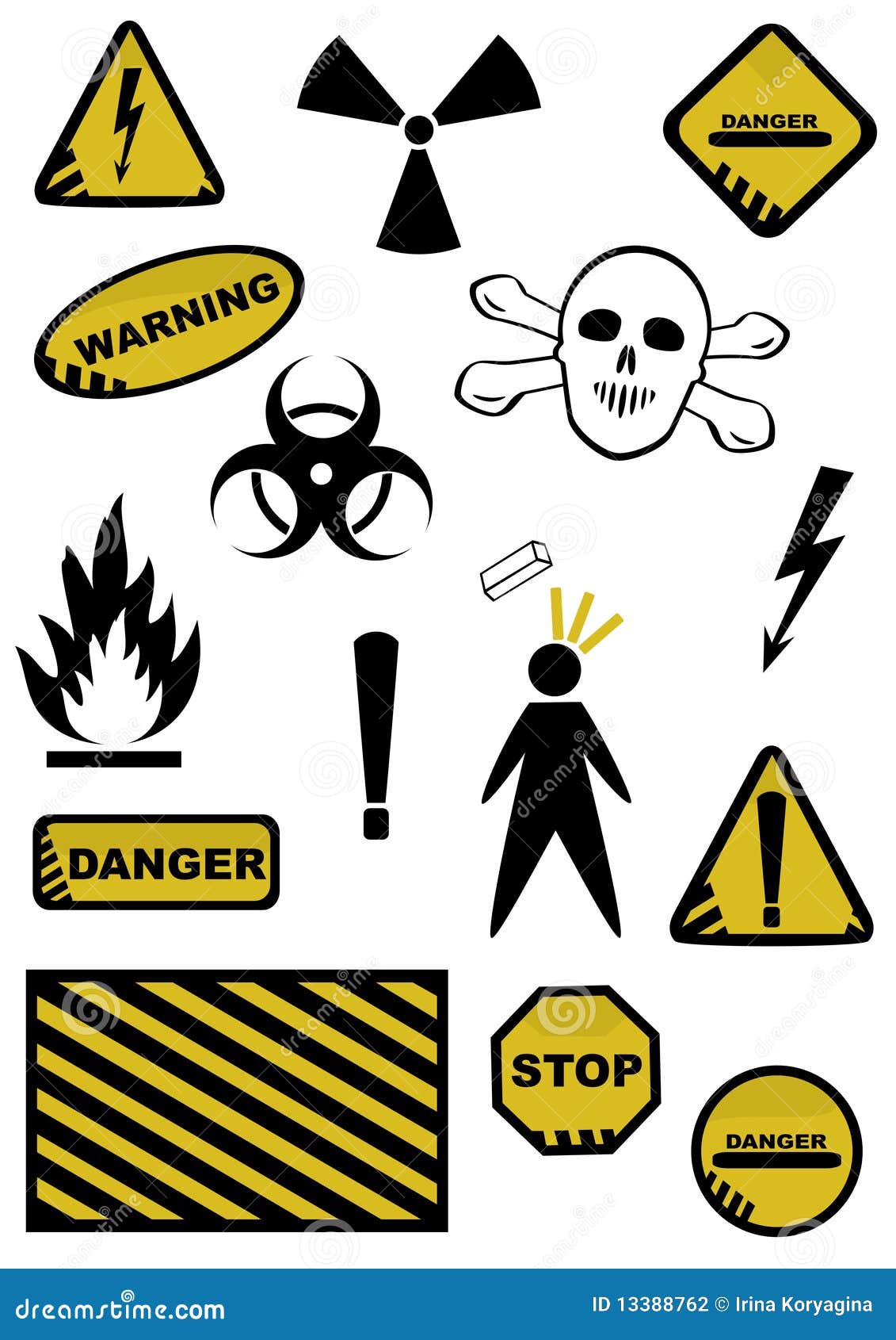 De tekens van gevaren vector illustratie. Illustration of dodelijk ...