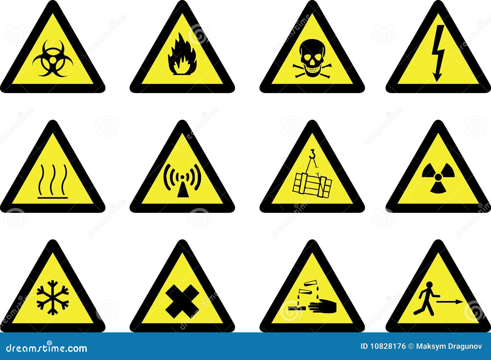 De tekens van het gevaar vector illustratie. Illustration of kern ...