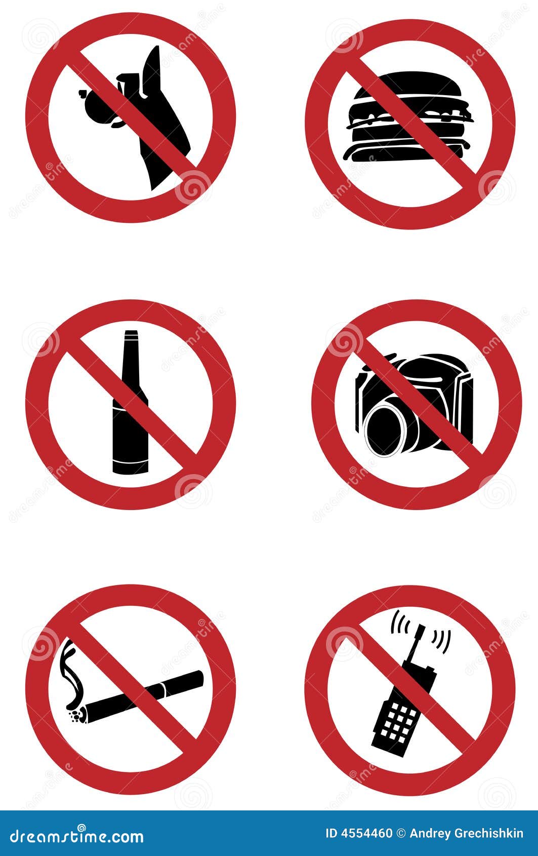 De Tekens Van Het Verbod Op Honden, Het Roken, Voedsel, Het Drinken ... De Tekens Van Het Verbod Op Honden, Het Roken, Voedsel, Het Drinken ...