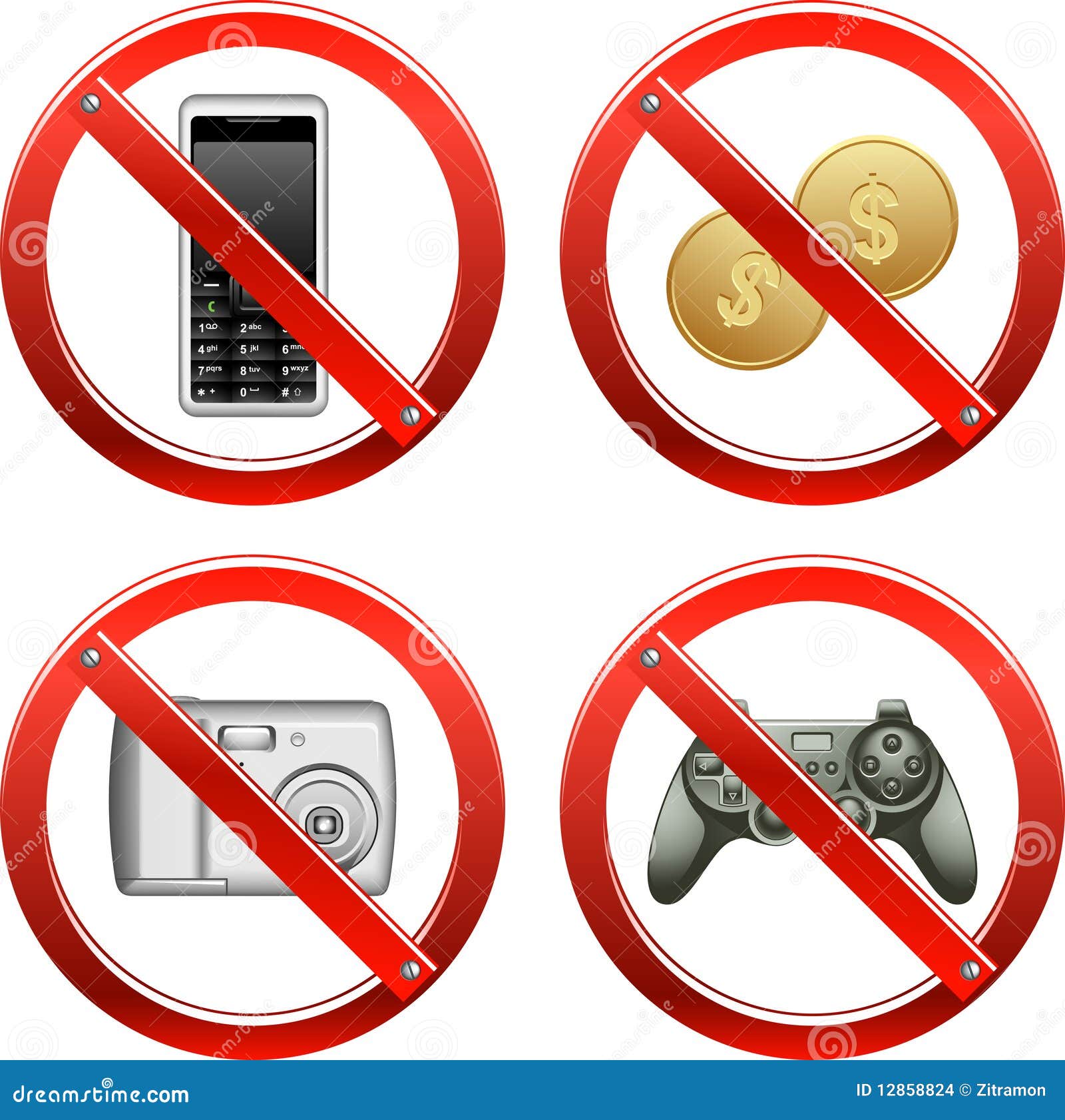 De Tekens Van Het Verbod - Reeks Drie Vector Illustratie - Illustration ...