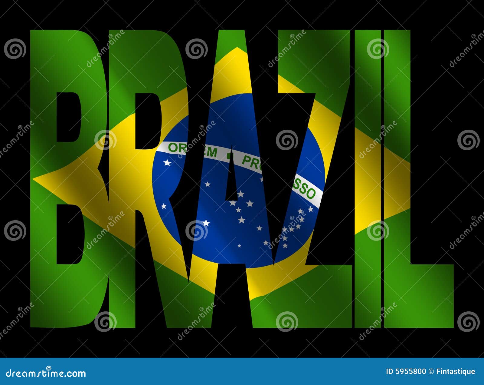 De Tekst Van Brazilië Met Braziliaanse Vlag Stock Illustratie ...