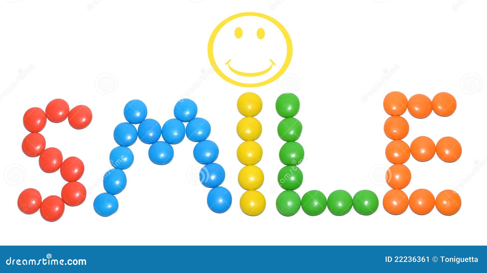 De Tekst Van De Glimlach Met Smiley Stock Afbeelding - Image of ...