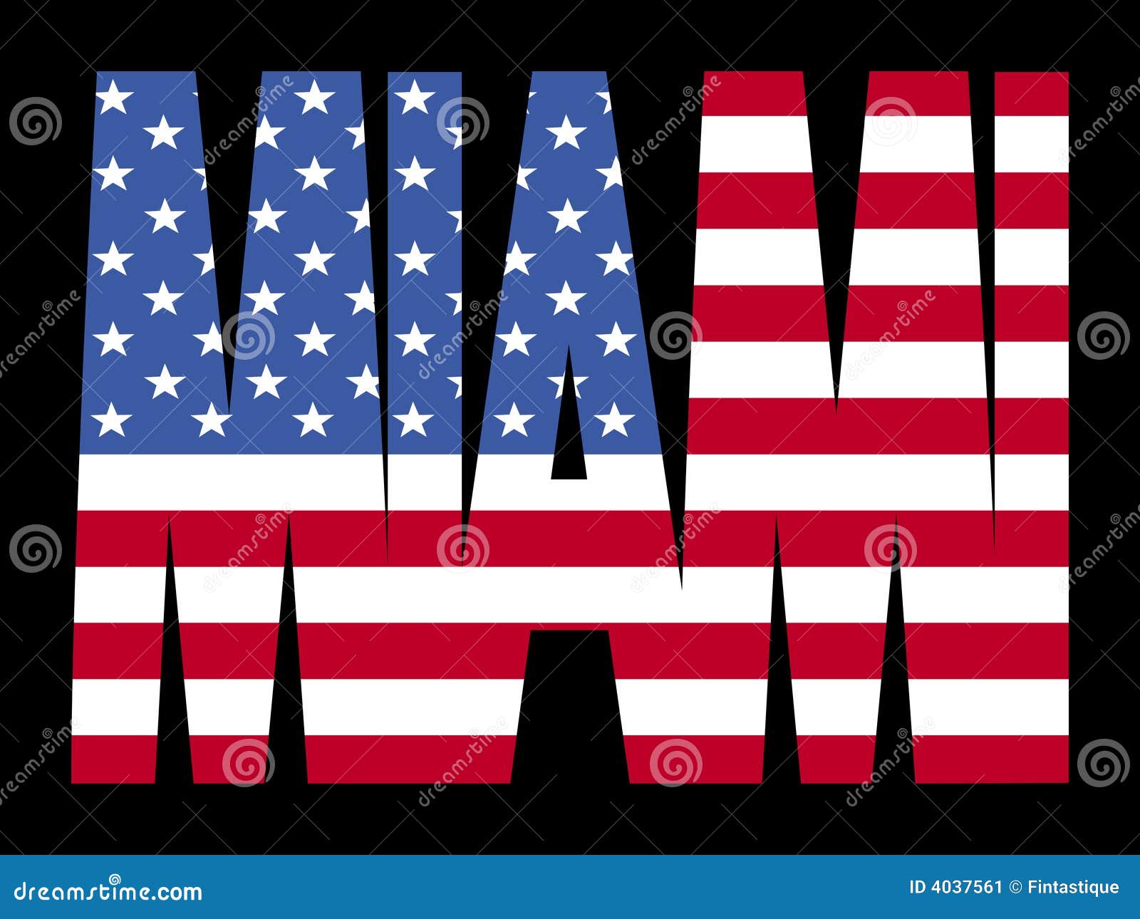 De Tekst Van Miami Met Vlag Vector Illustratie - Illustration of ...