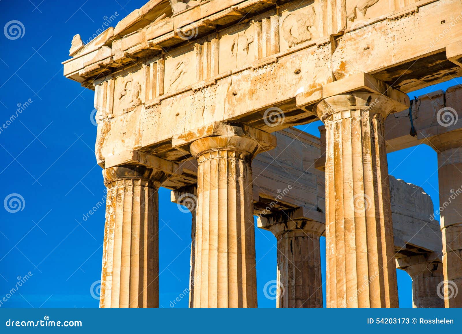 De Tempel Van Parthenon in Akropolis Stock Afbeelding - Image of grieks ...