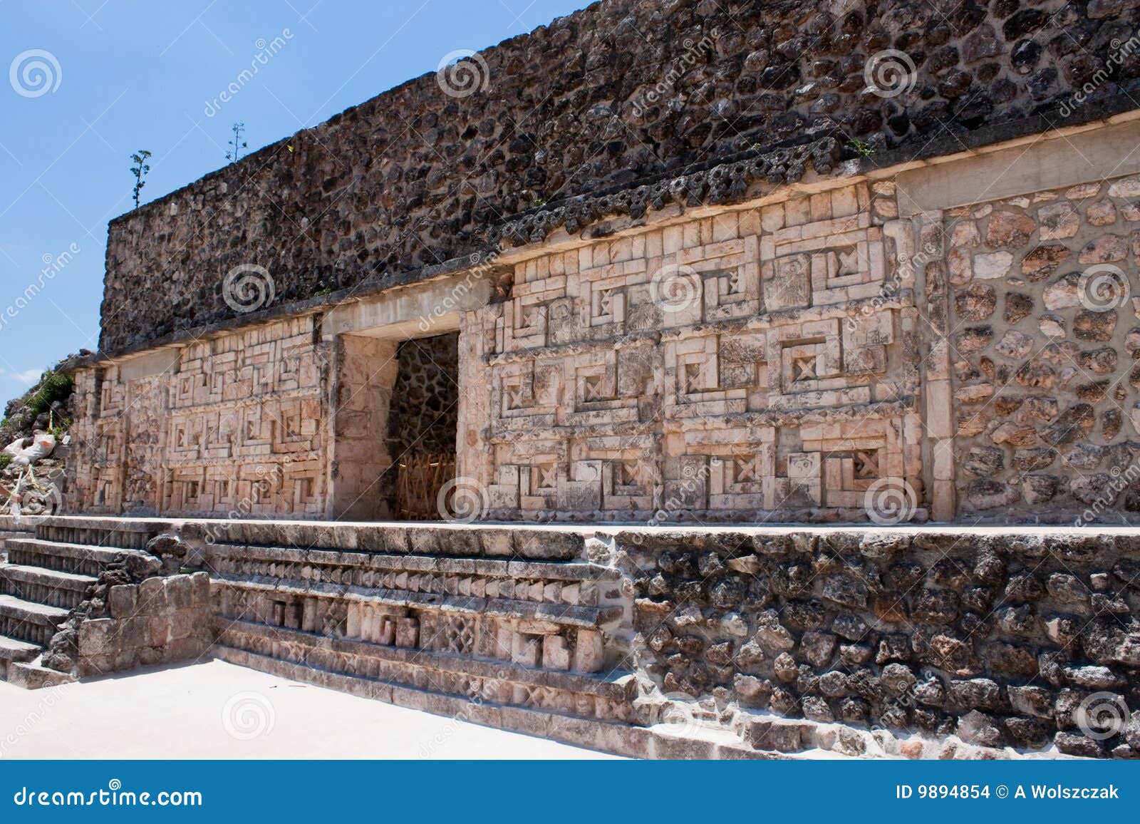 De Tempels Van Uxmal in Mexico Stock Foto - Image of mexicaans, steen ...
