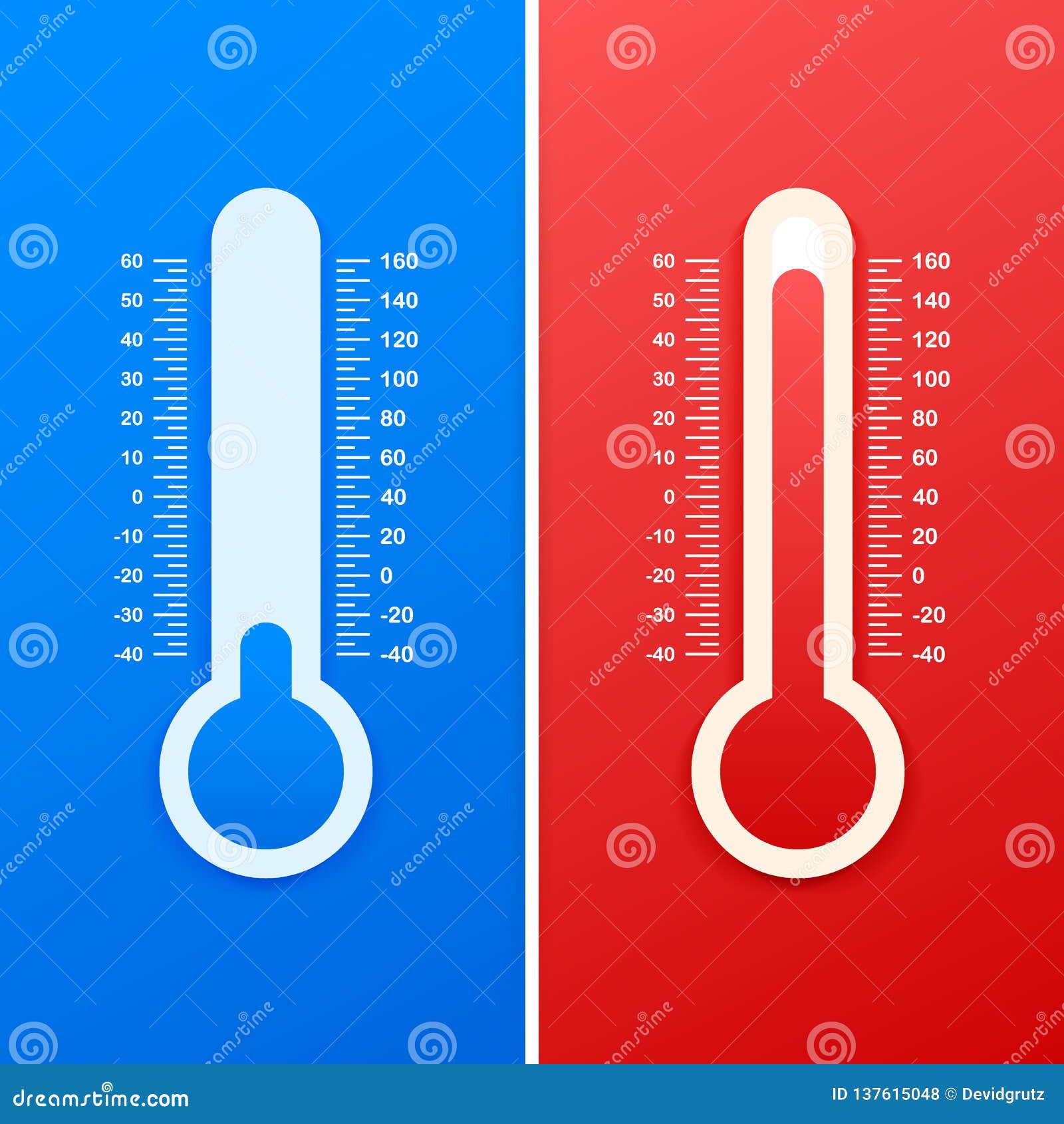 De Thermometer Van Het Weer Warme En Koude Temperaturen Vector ...