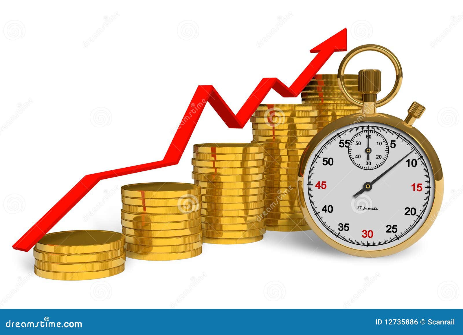 De tijd is geld stock illustratie. Illustration of gouden - 12735886