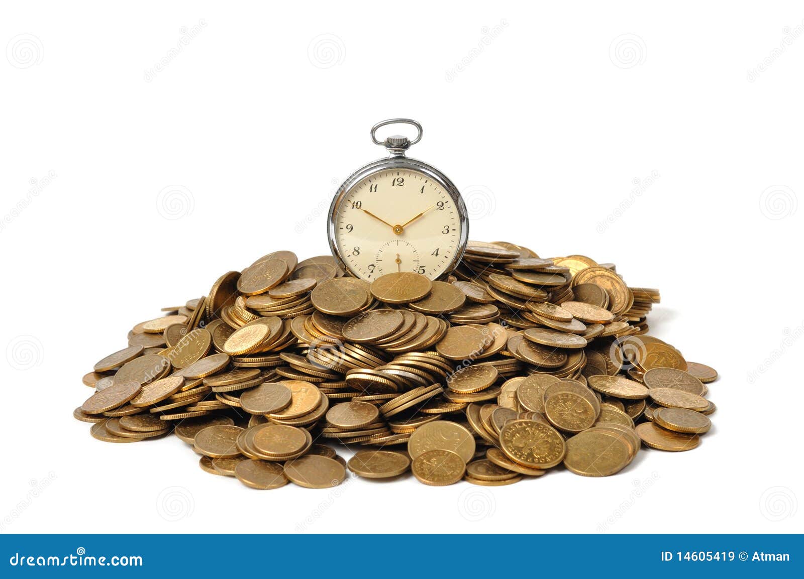 De tijd is Geld stock afbeelding. Image of contant, munt - 14605419