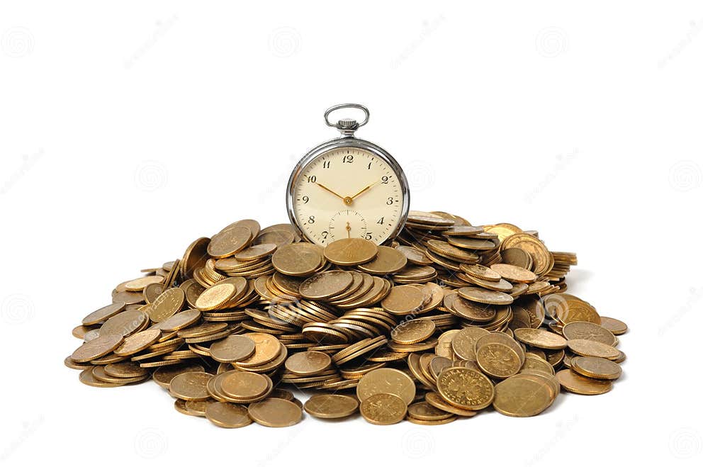 De tijd is Geld stock afbeelding. Image of contant, munt - 14605419