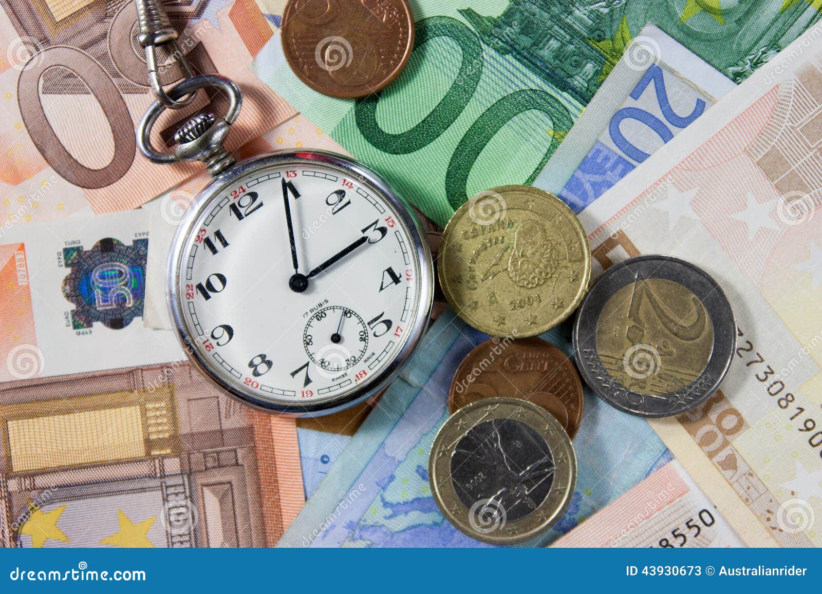 De tijd is geld stock afbeelding. Image of ballpoint - 43930673