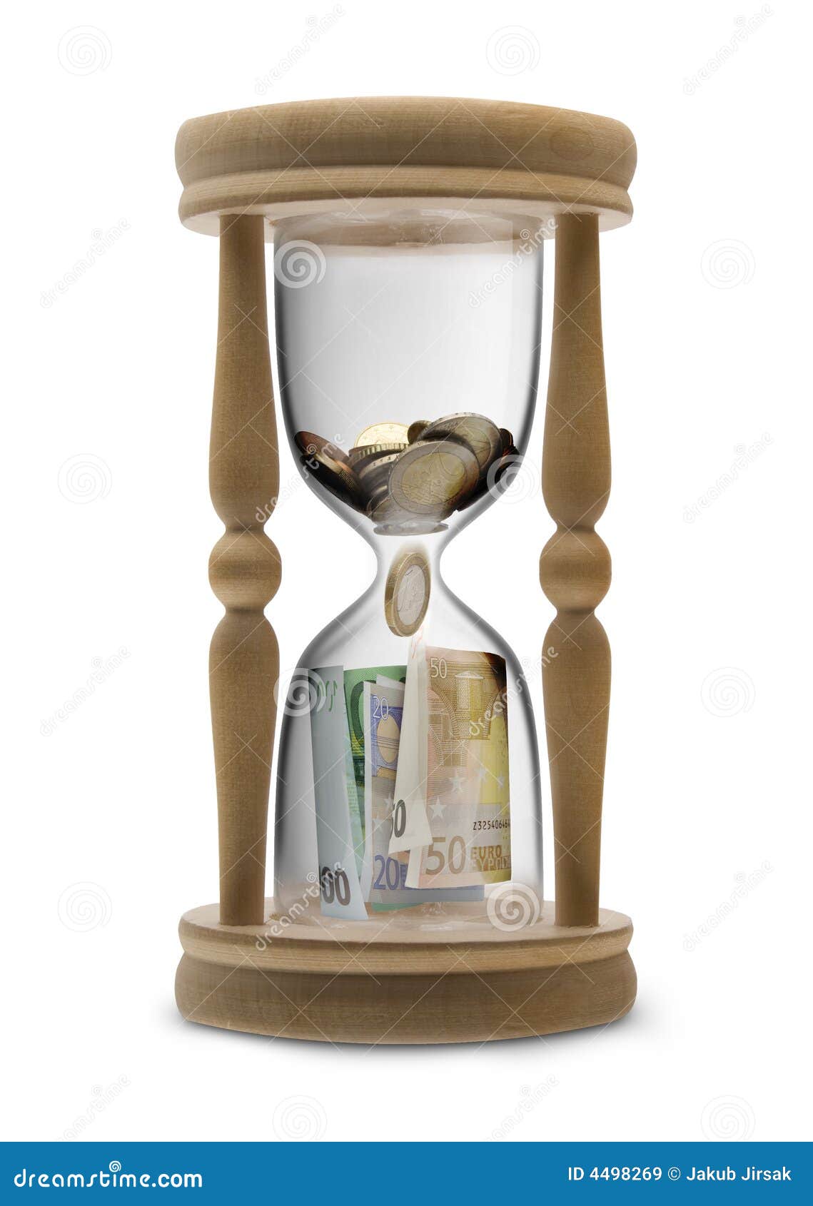 De tijd is geld stock afbeelding. Image of uurglas, verdienen - 4498269